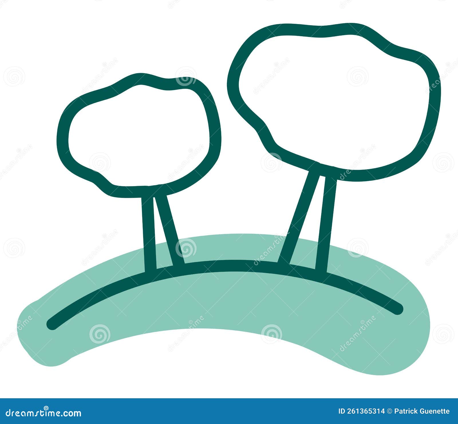 Two trees, icon stock vector. Illustration of summer - 261365314