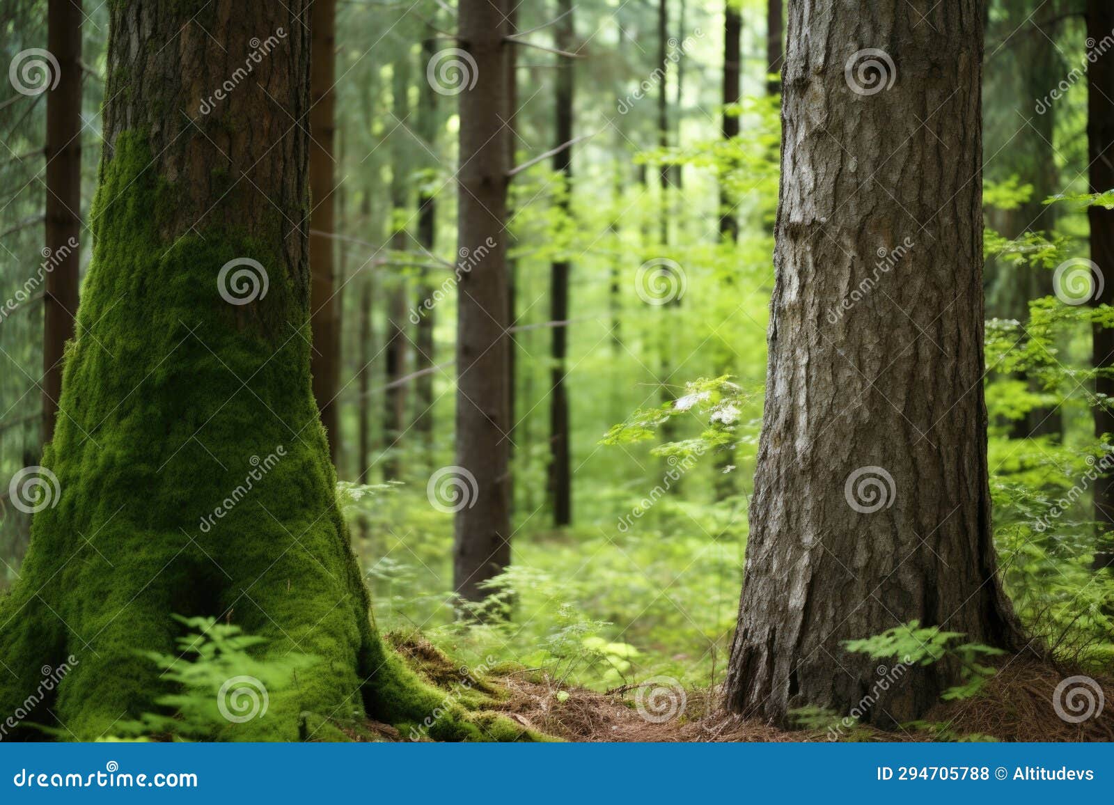 Two Trees Leaning Towards Each Other in a Forest Stock Photo - Image of ...