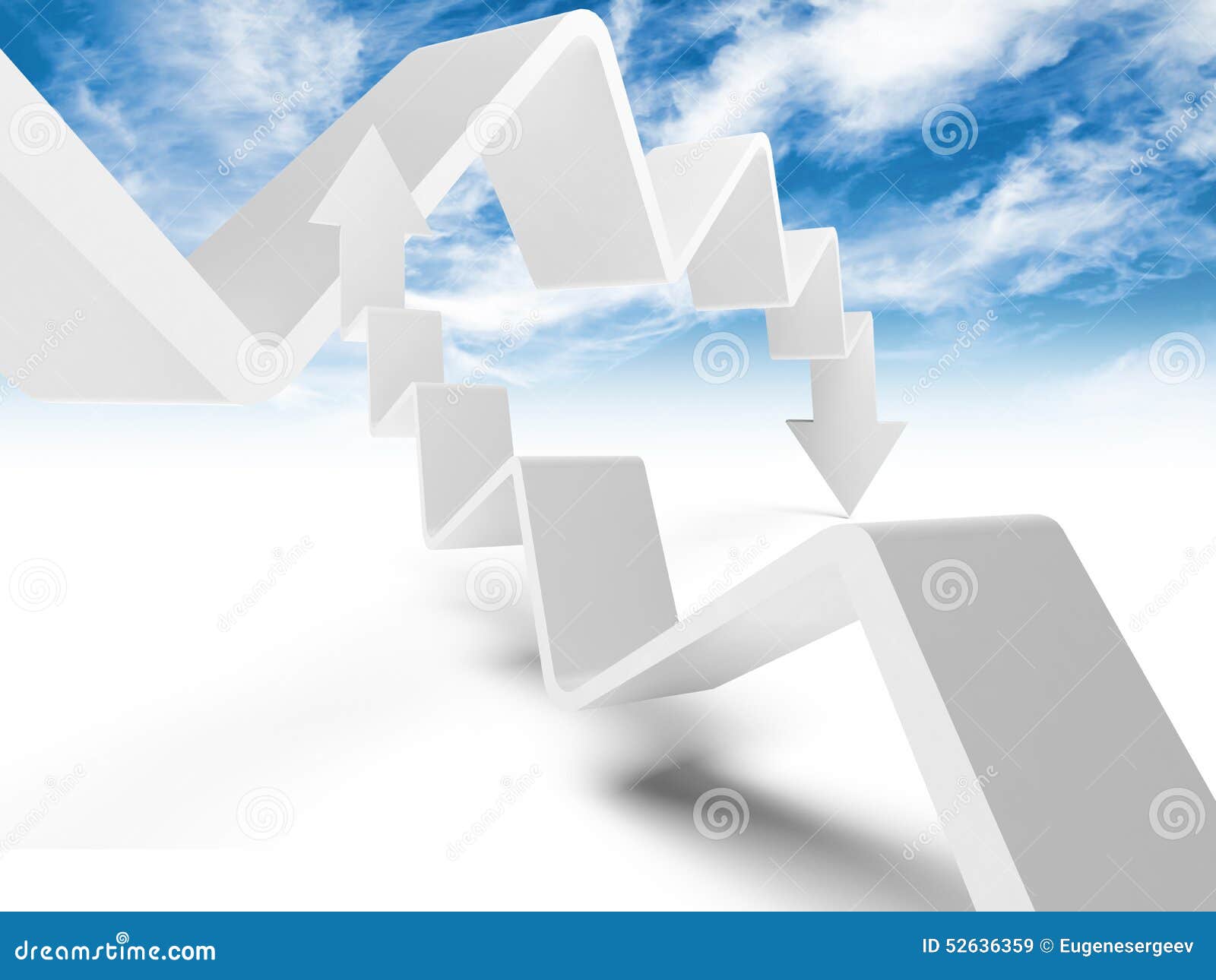 Two Trend Lines with Arrows are Going Up and Down Stock Illustration ...