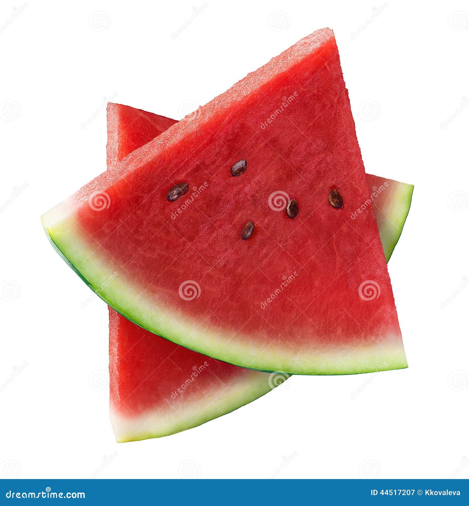 Two Triangle Pieces of Watermelon Isolated on White Stock Image - Image ...