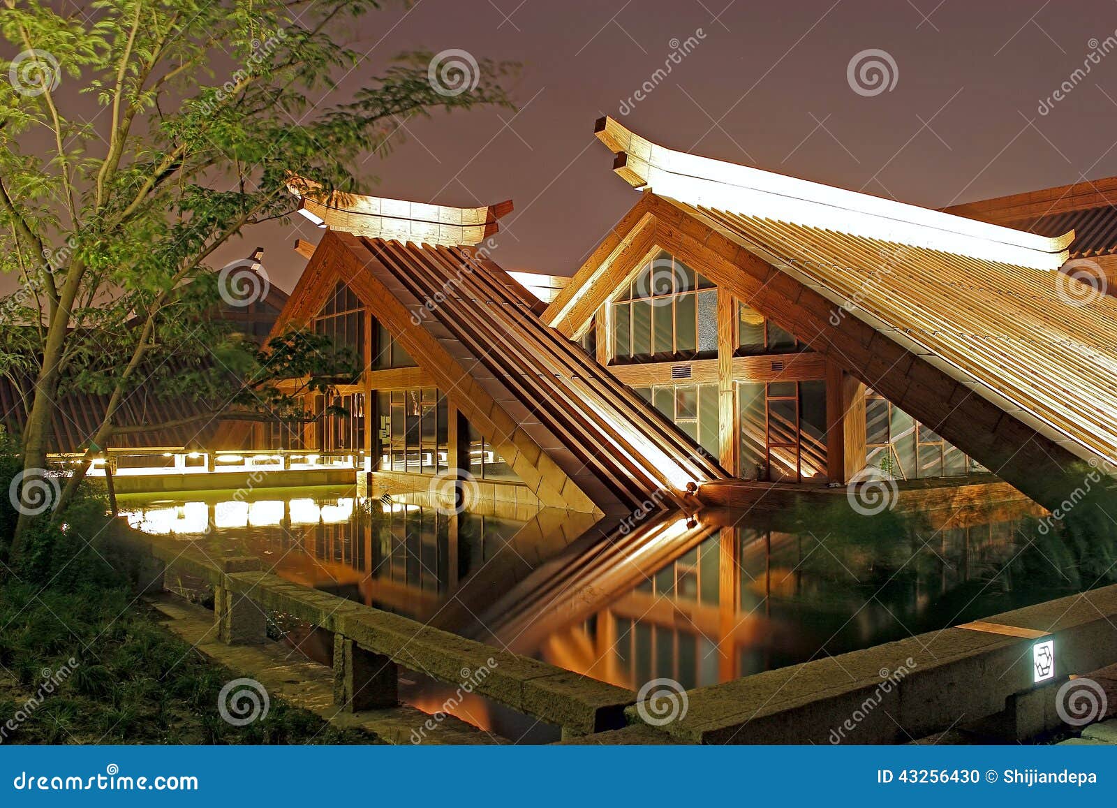 Two Triangular house stock photo. Image of chinese, lighting - 43256430
