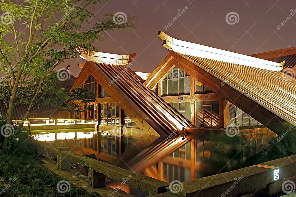 Two Triangular house stock photo. Image of chinese, lighting - 43256430
