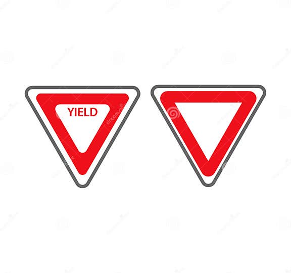 Two Triangular Traffic Signs Stock Vector - Illustration of stop, signs ...