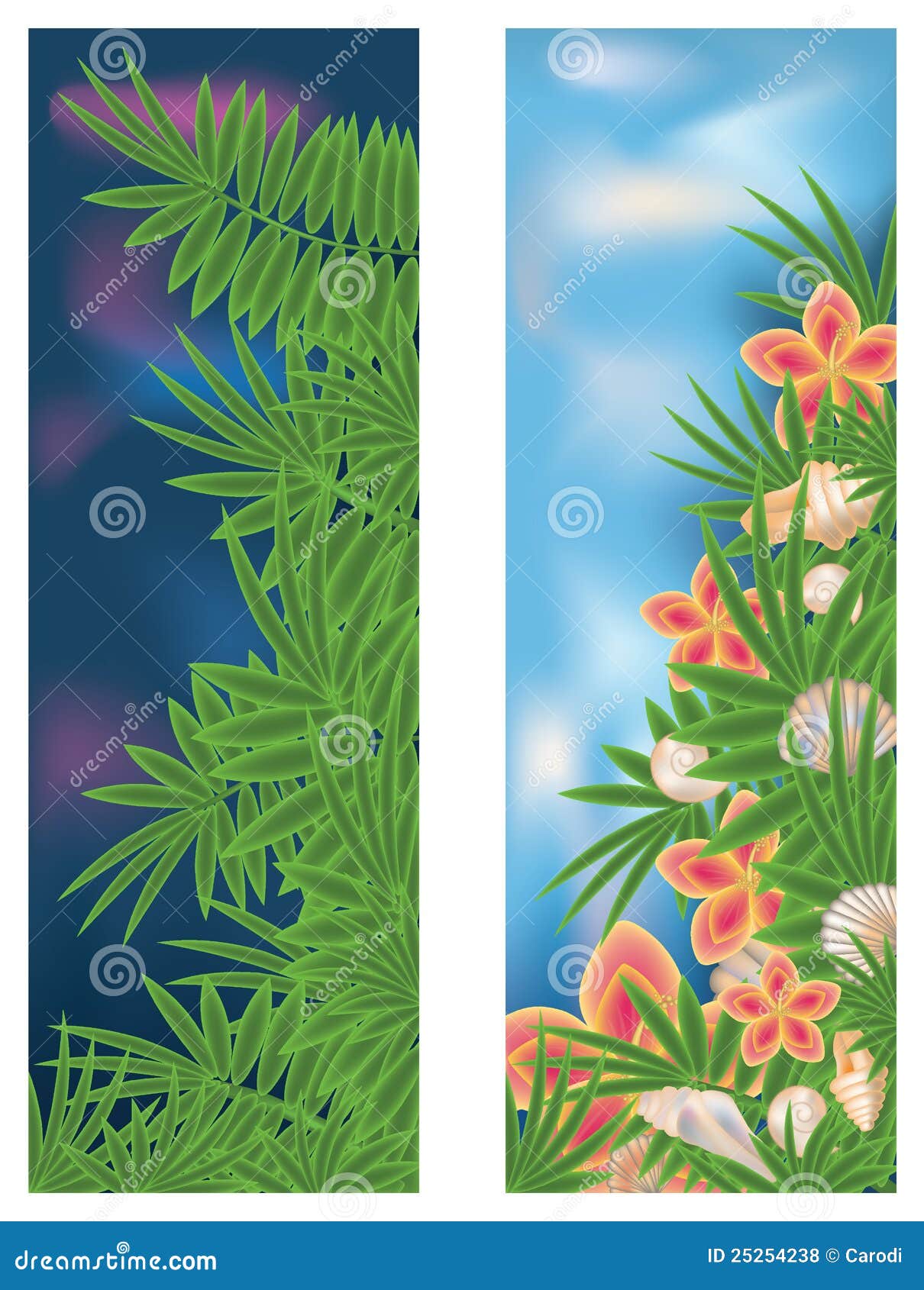 Two tropical banners stock illustration. Illustration of natural - 25254238