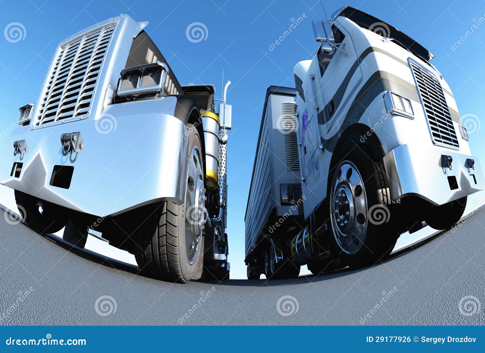 Two trucks stock illustration. Illustration of lane, heavy - 29177926