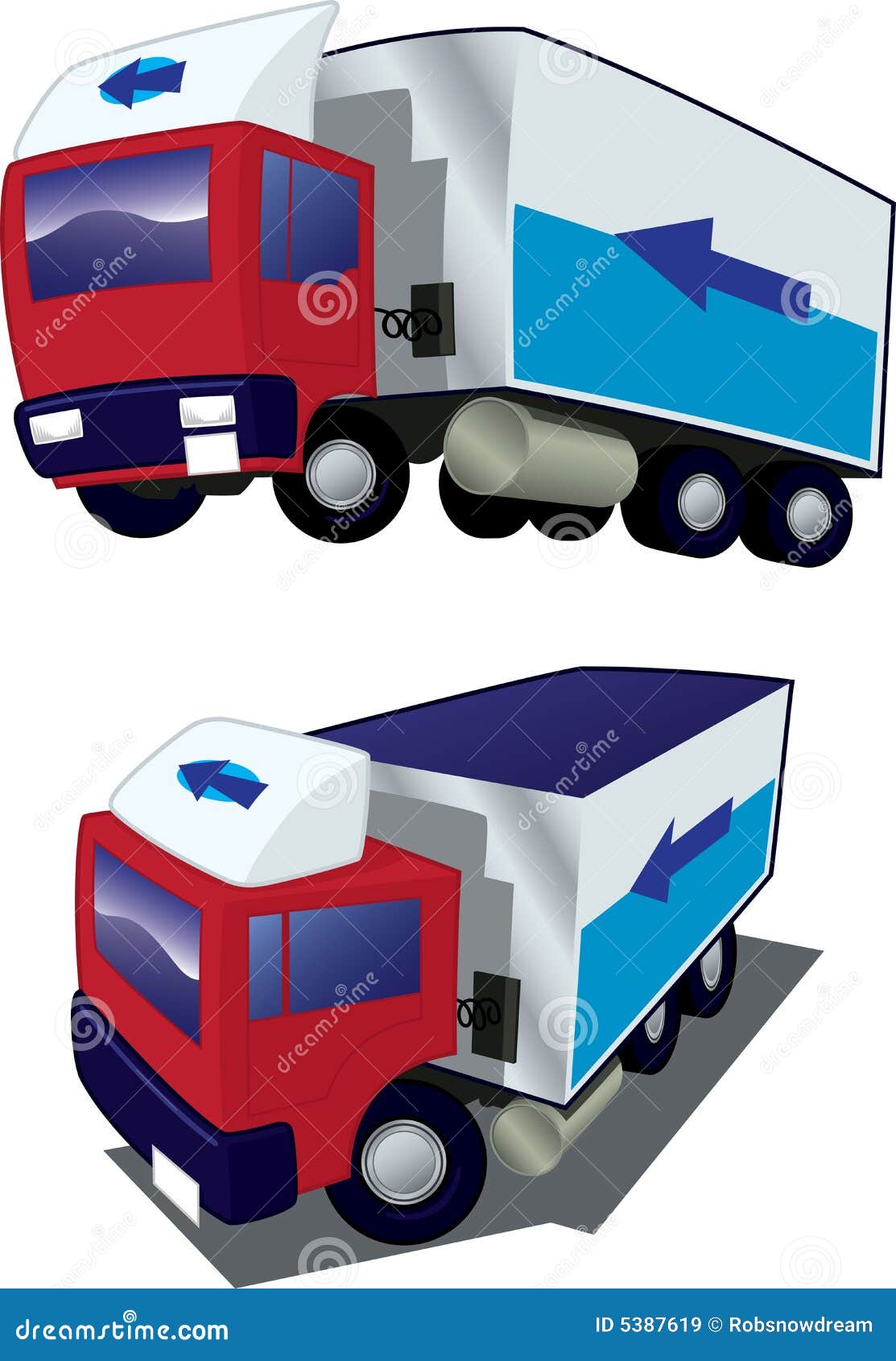 Two Trucks from Different Angles Stock Vector - Illustration of road ...