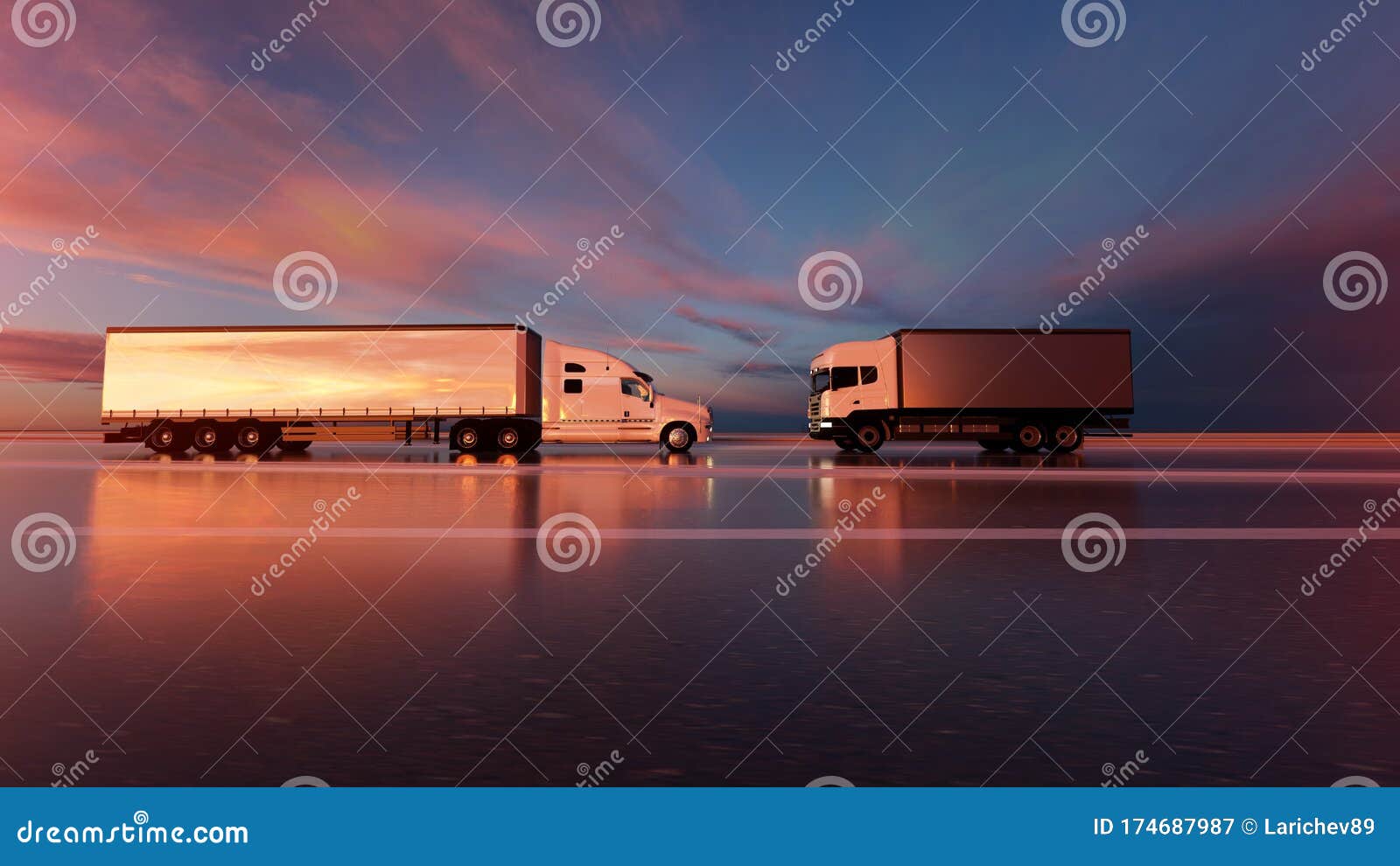 Two Trucks on the Road. Transports, Logistics Concept Stock ...