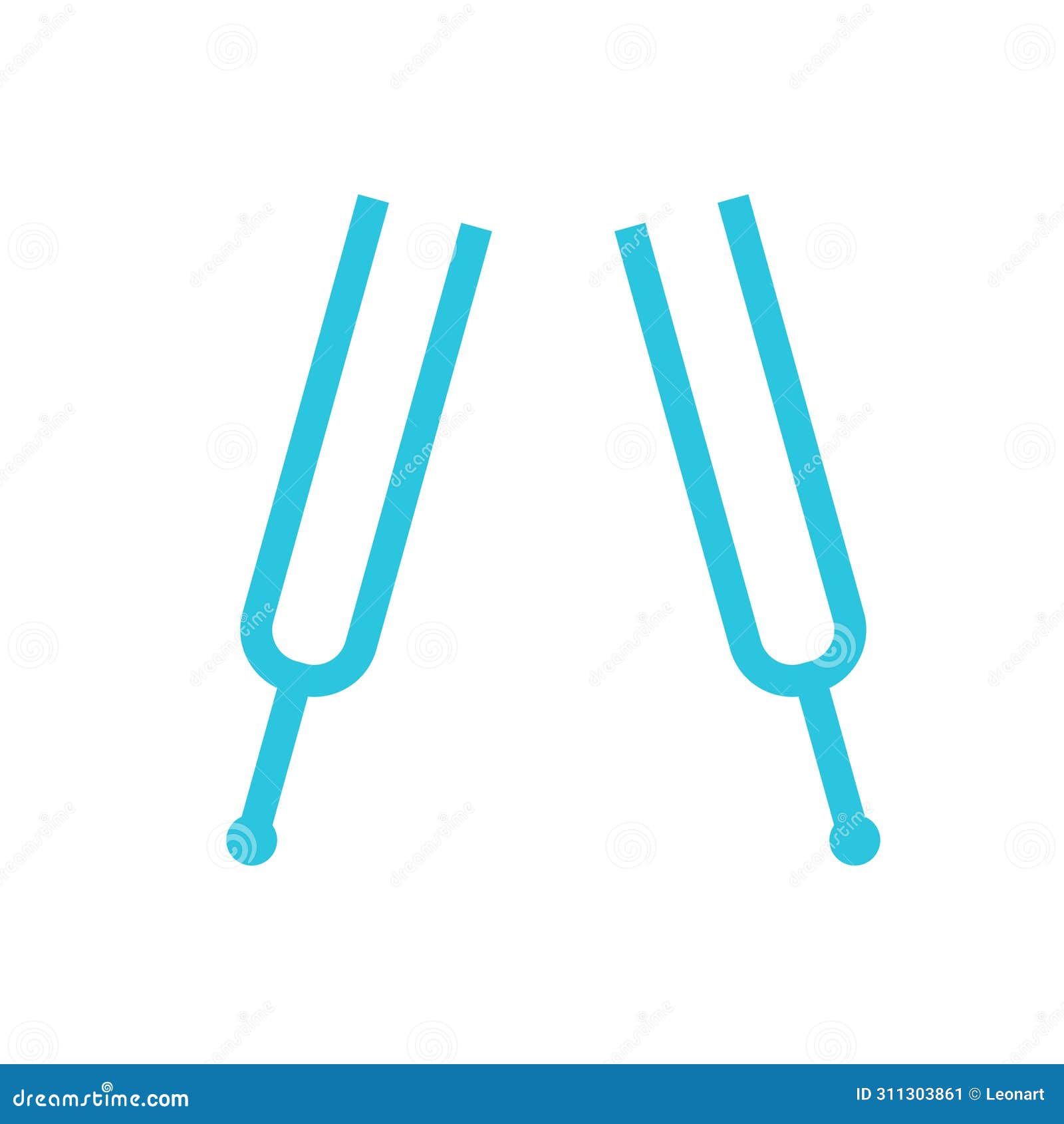 Two Tuning forks icon stock illustration. Illustration of metals ...