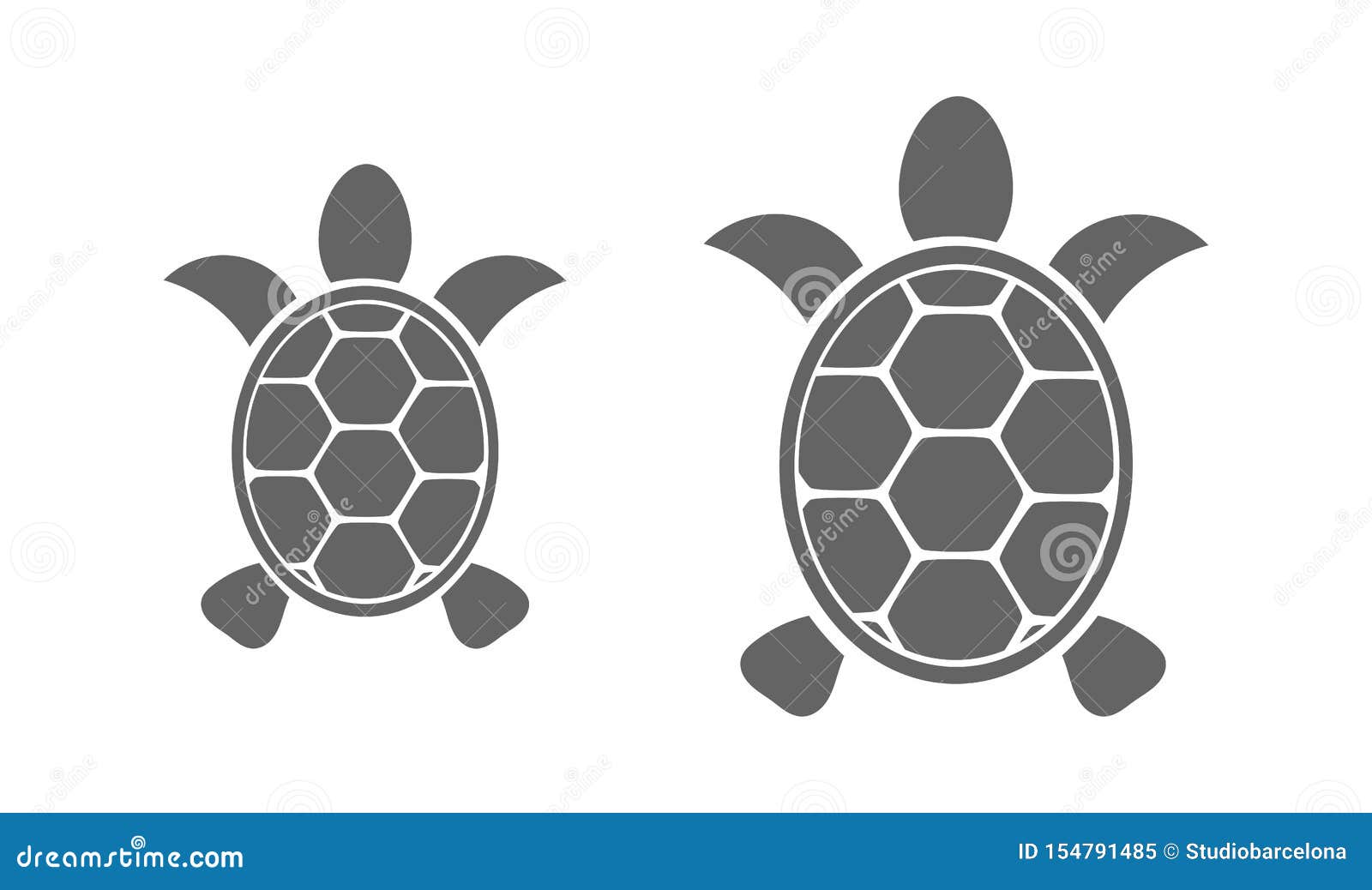 Two turtles icons stock vector. Illustration of isolated - 154791485