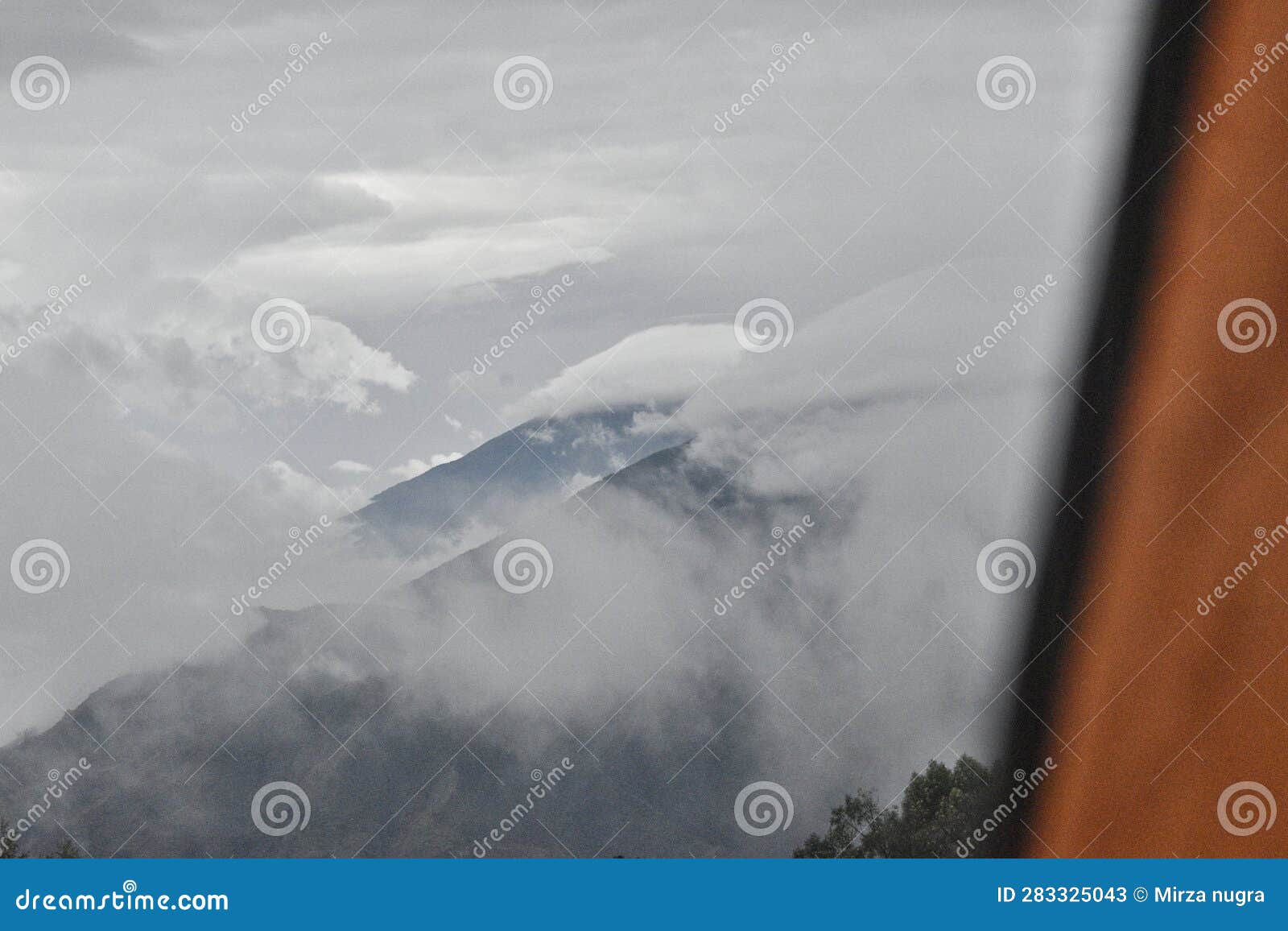 Two Twin Mountains Shrouded in Mist Stock Image - Image of mist, view ...