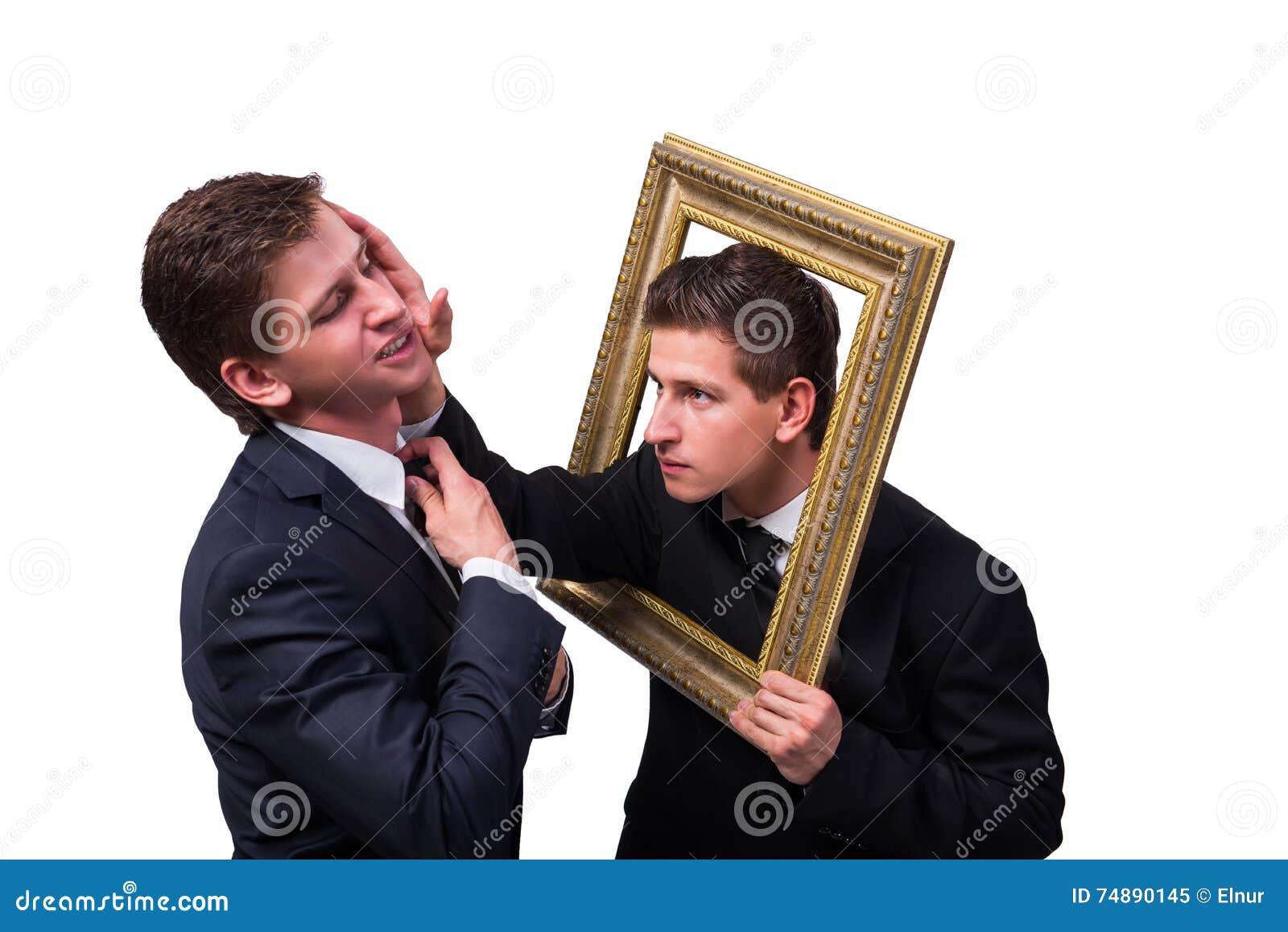 The Two Twins Businessmen Arguing with Each Other Isolated on White ...