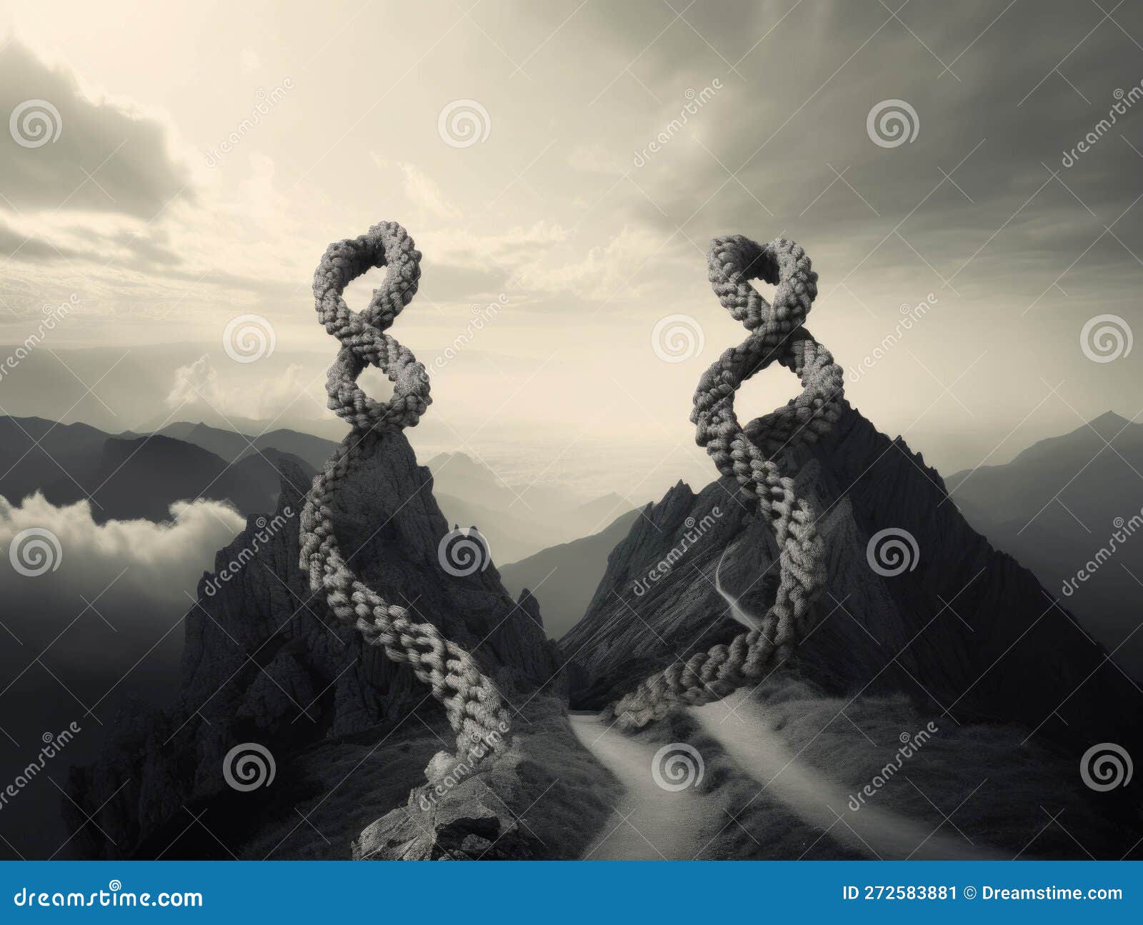 Two Twisted Paths Merging Together To Ascend a Mountain of Achievement ...