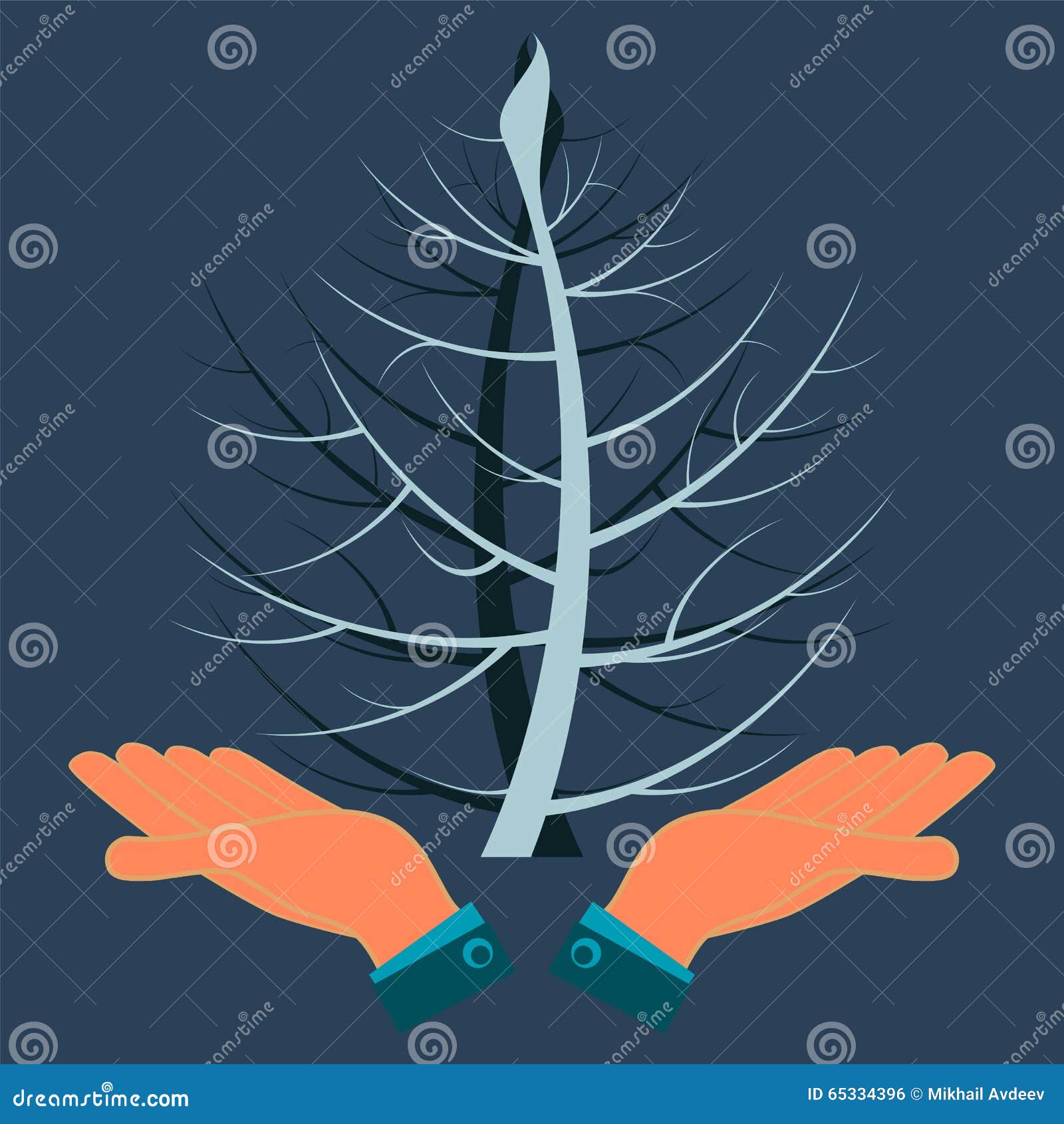 Twisted Tree Vector Illustration | CartoonDealer.com #7072784