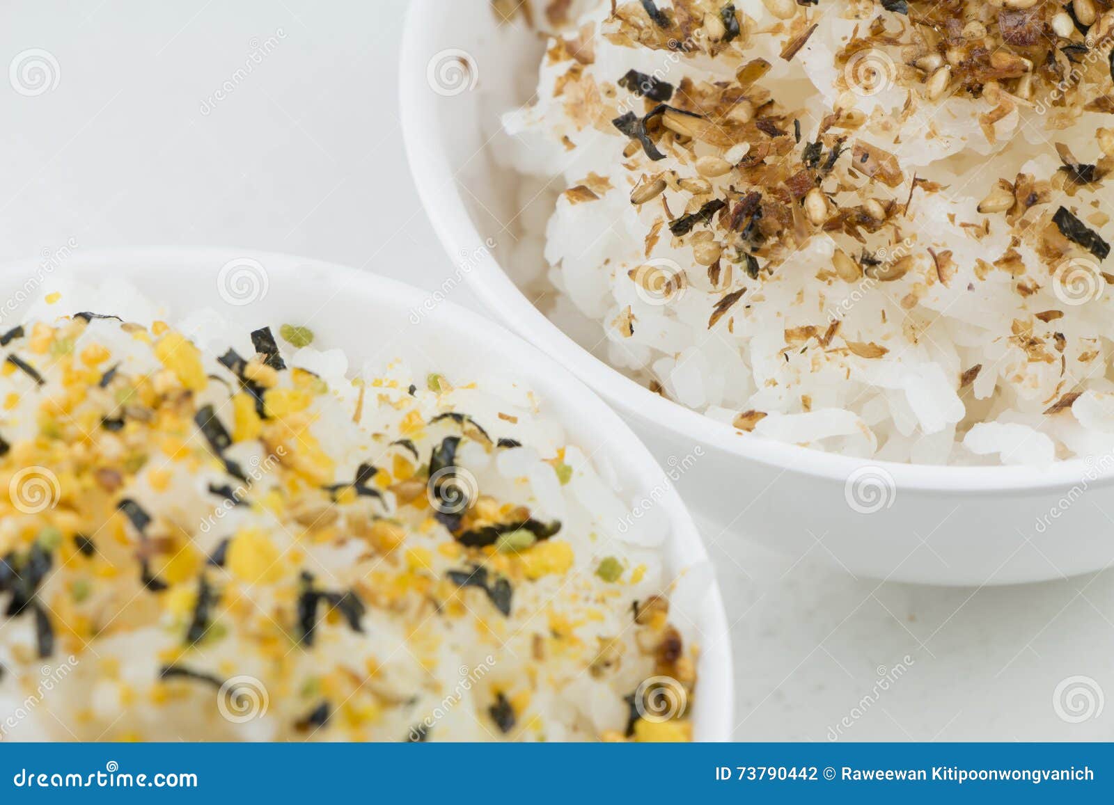 Two Types of Furikake on Rice Stock Photo - Image of fish, spice: 73790442