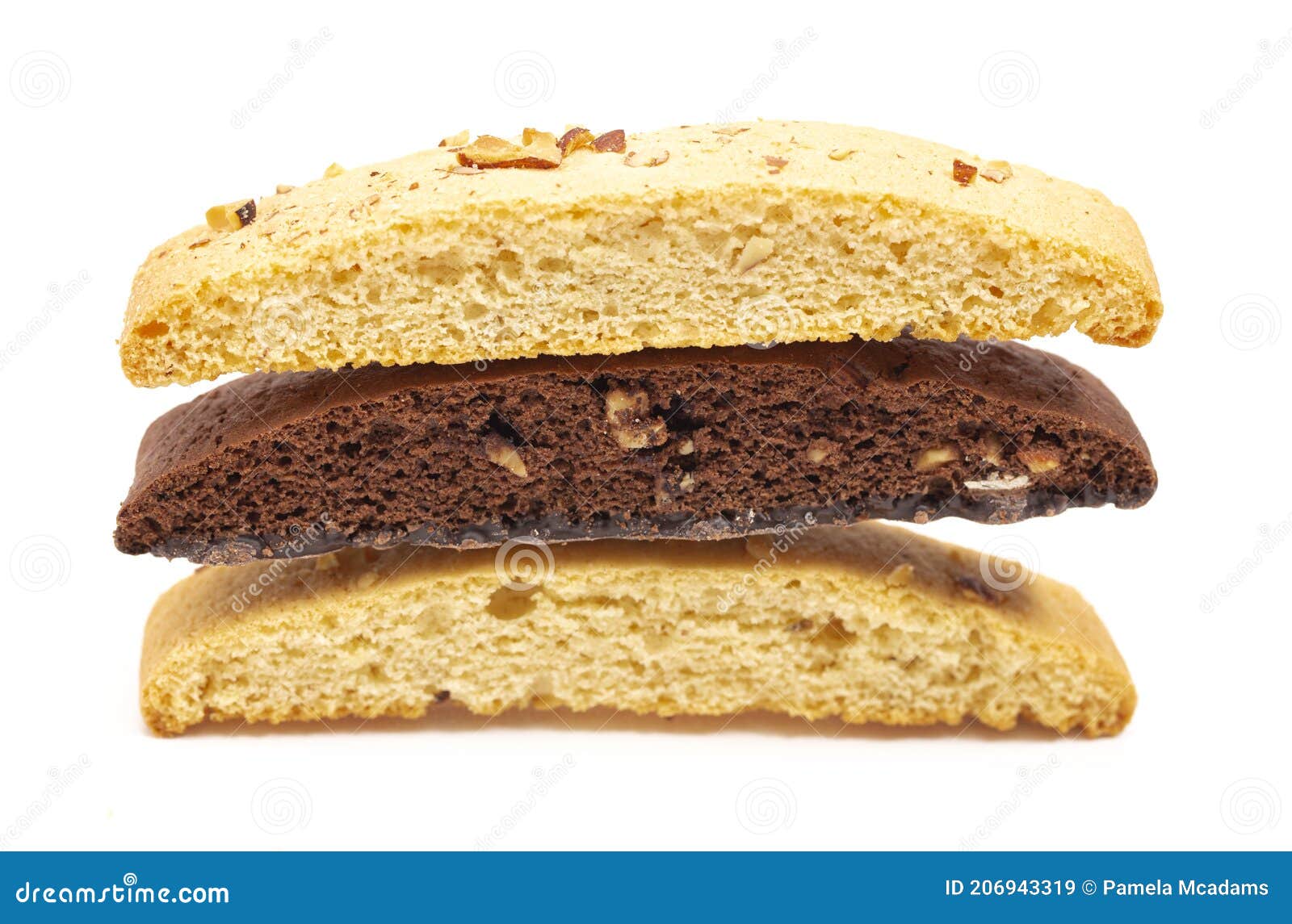 Two Types of Gourmet Biscotti on a White Background Stock Image - Image ...