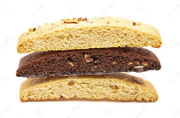 Two Types of Gourmet Biscotti on a White Background Stock Image - Image ...