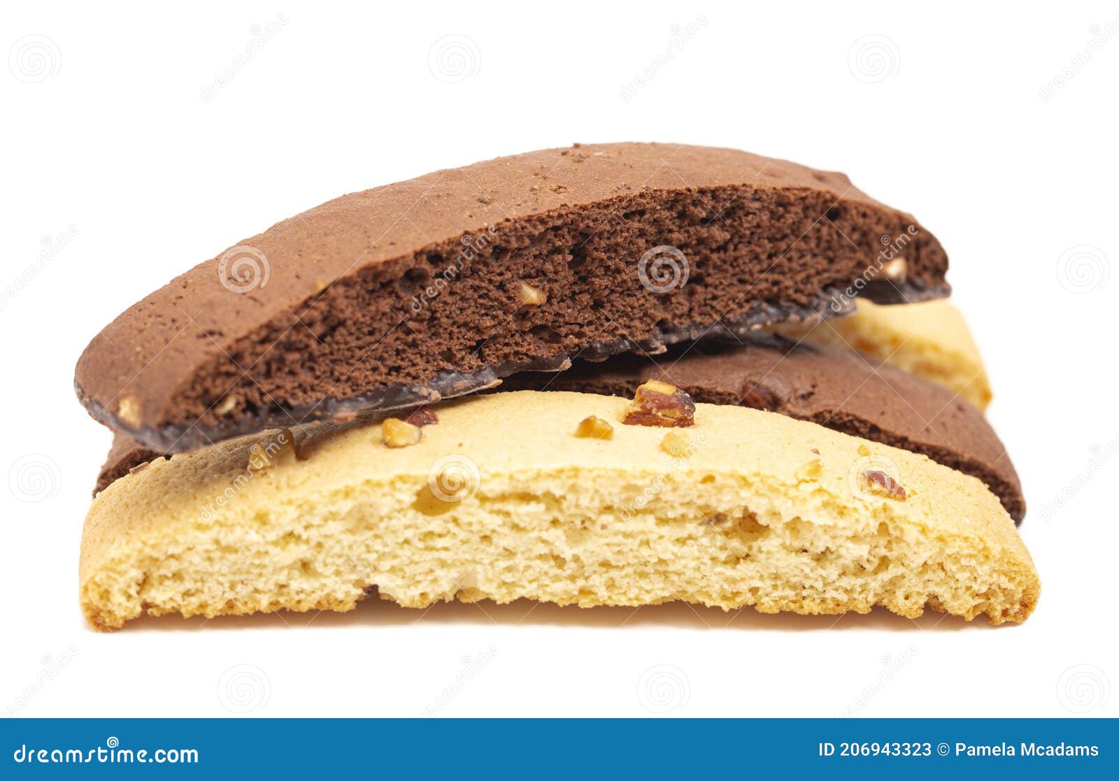Two Types of Gourmet Biscotti on a White Background Stock Image - Image ...