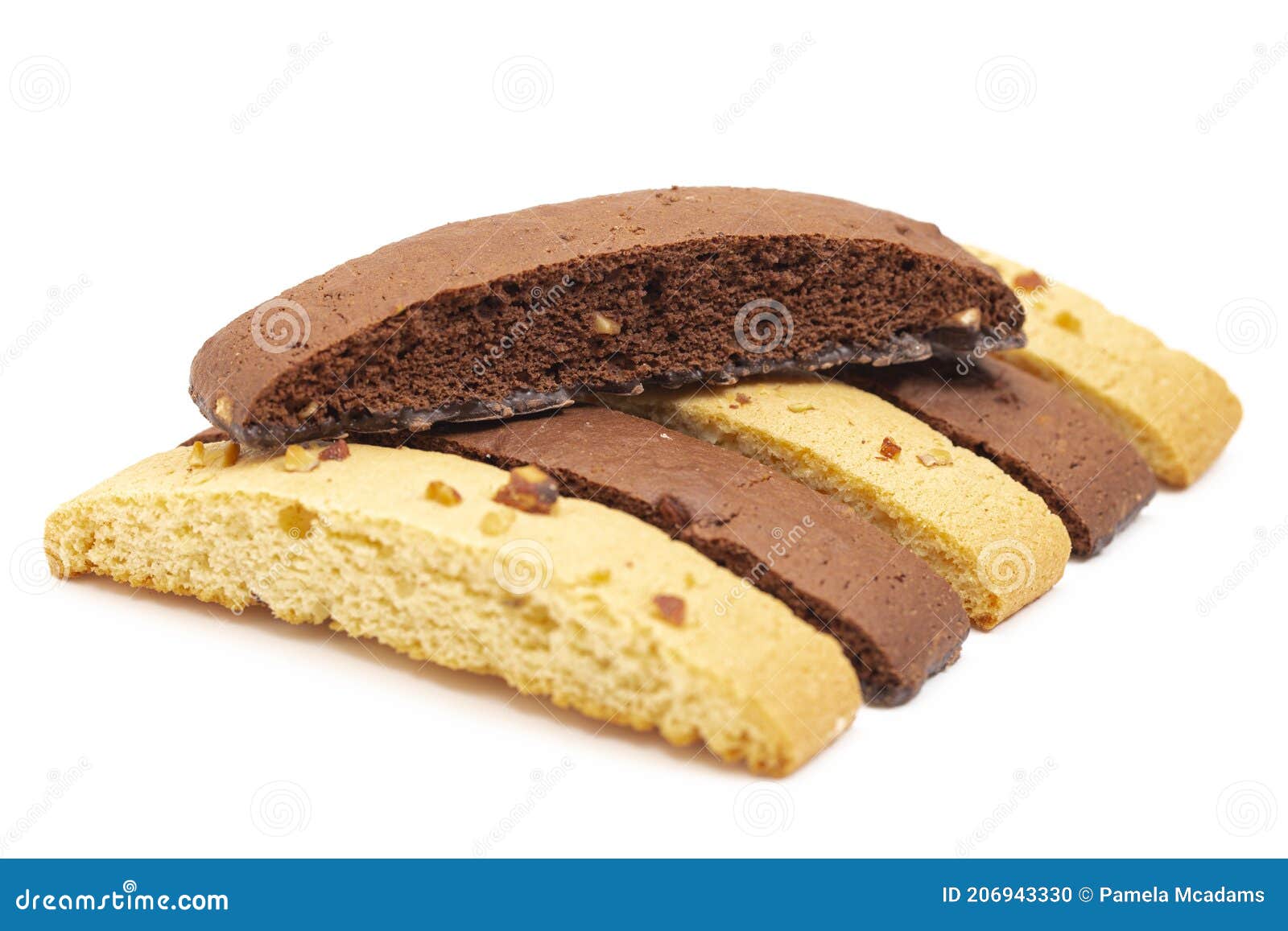 Two Types of Gourmet Biscotti on a White Background Stock Photo - Image ...