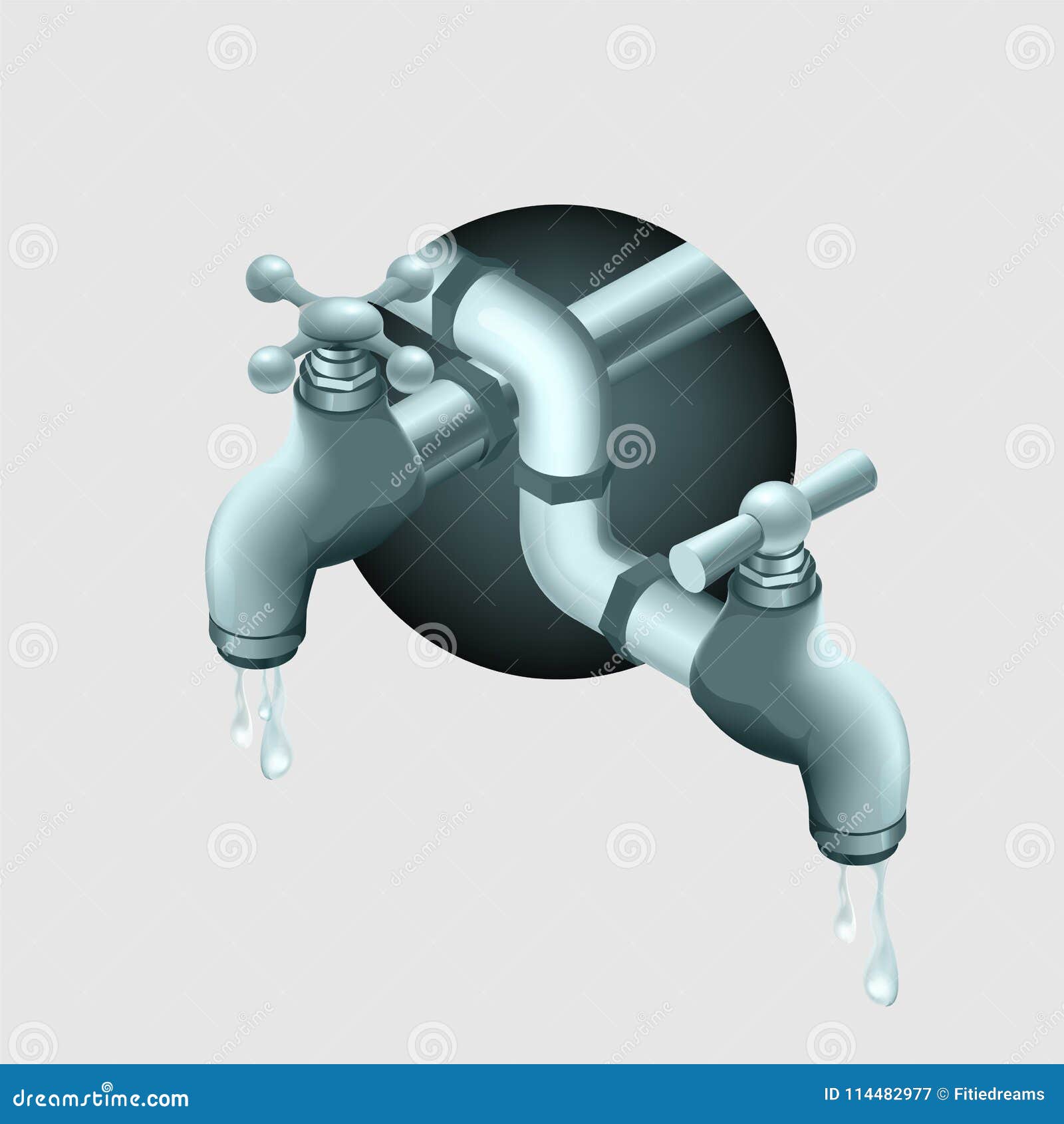 Two Types of Isometric Faucets Stock Vector - Illustration of utensil ...