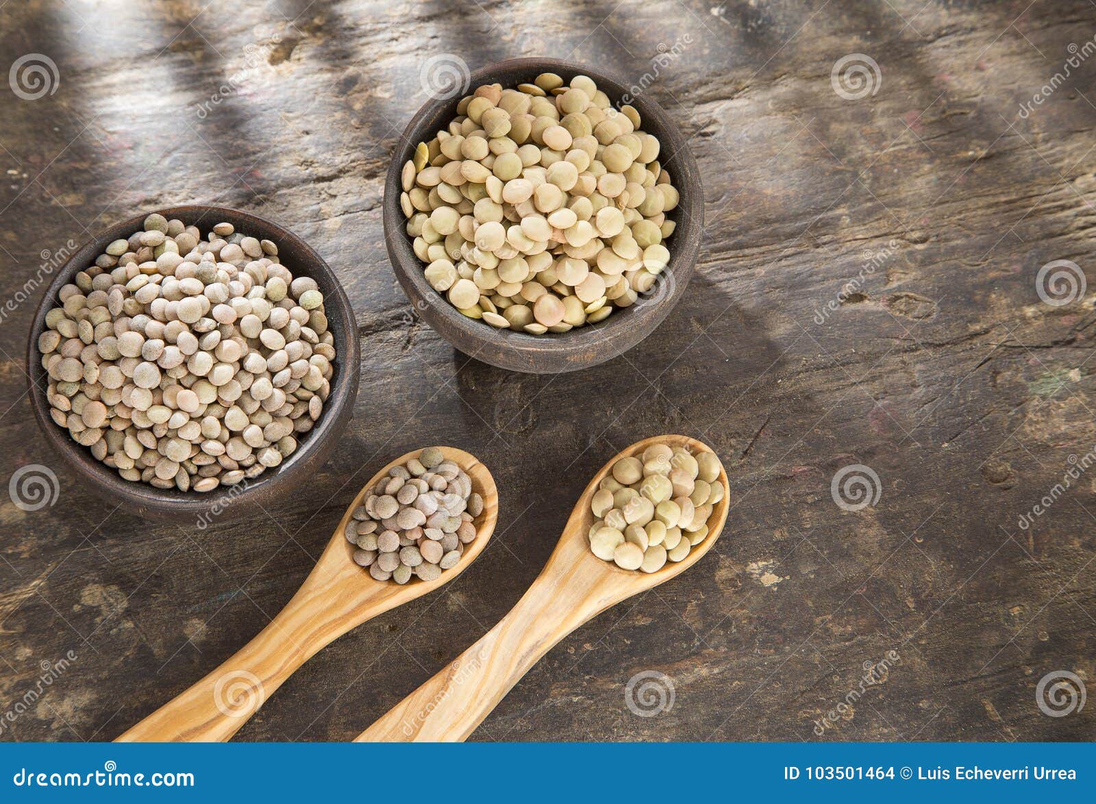 Two Types of Lentils - Lens Culinaris Stock Photo - Image of pardina ...
