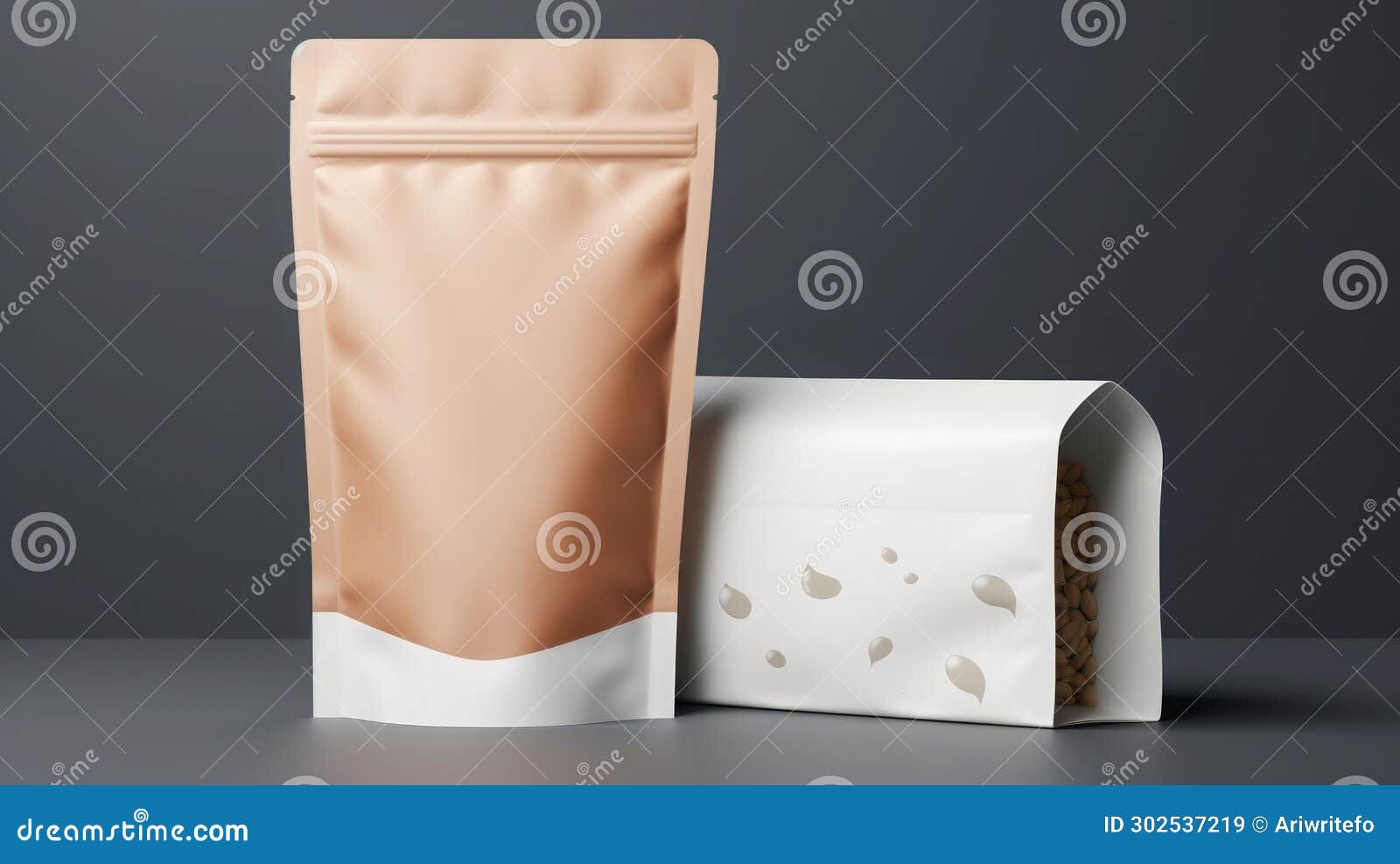 Two Types of Packaging Bags for Food or Product Packaging Stock Image ...