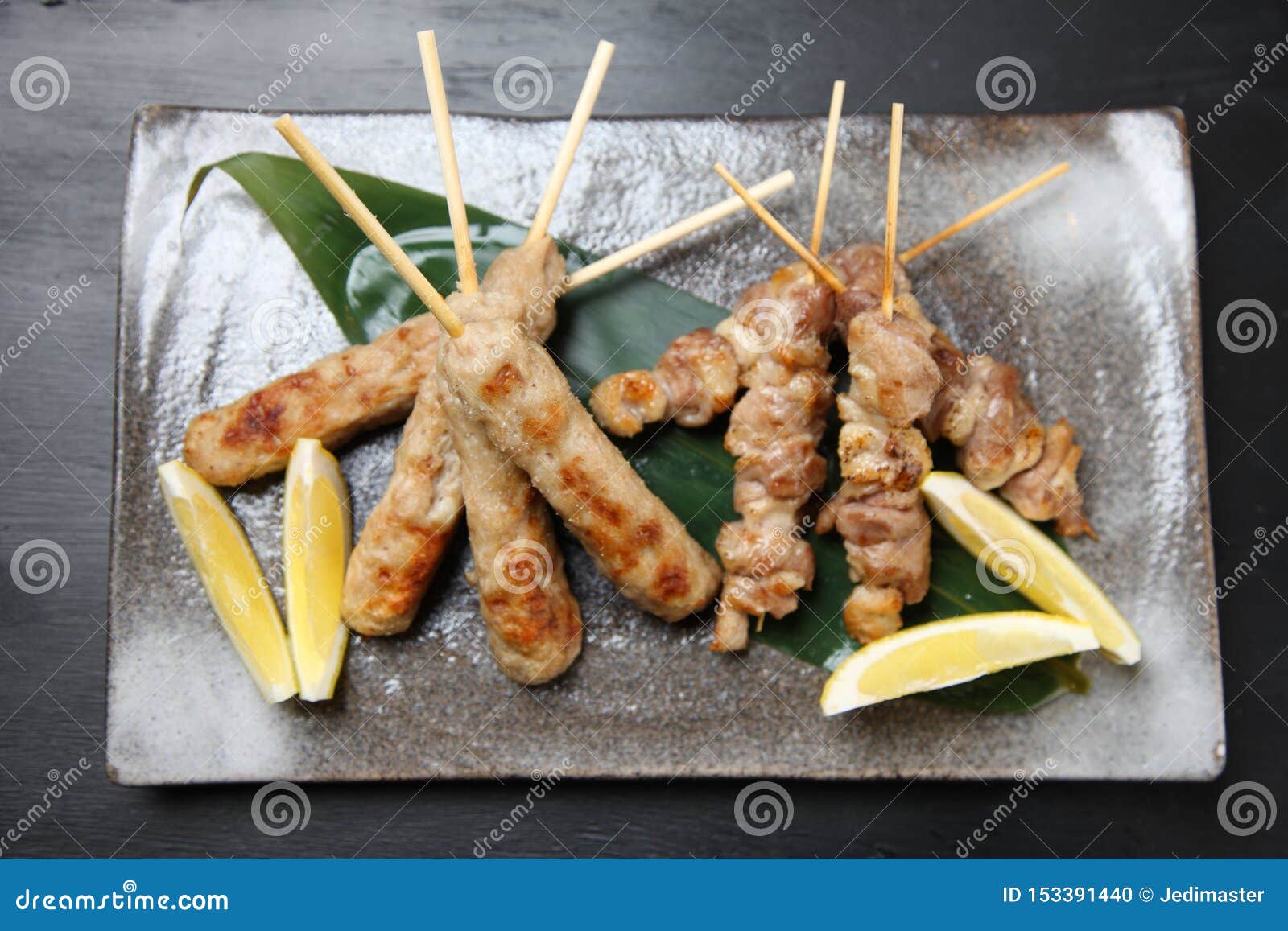Two Types of Yakitori Skewers Plate Stock Photo - Image of sauce ...