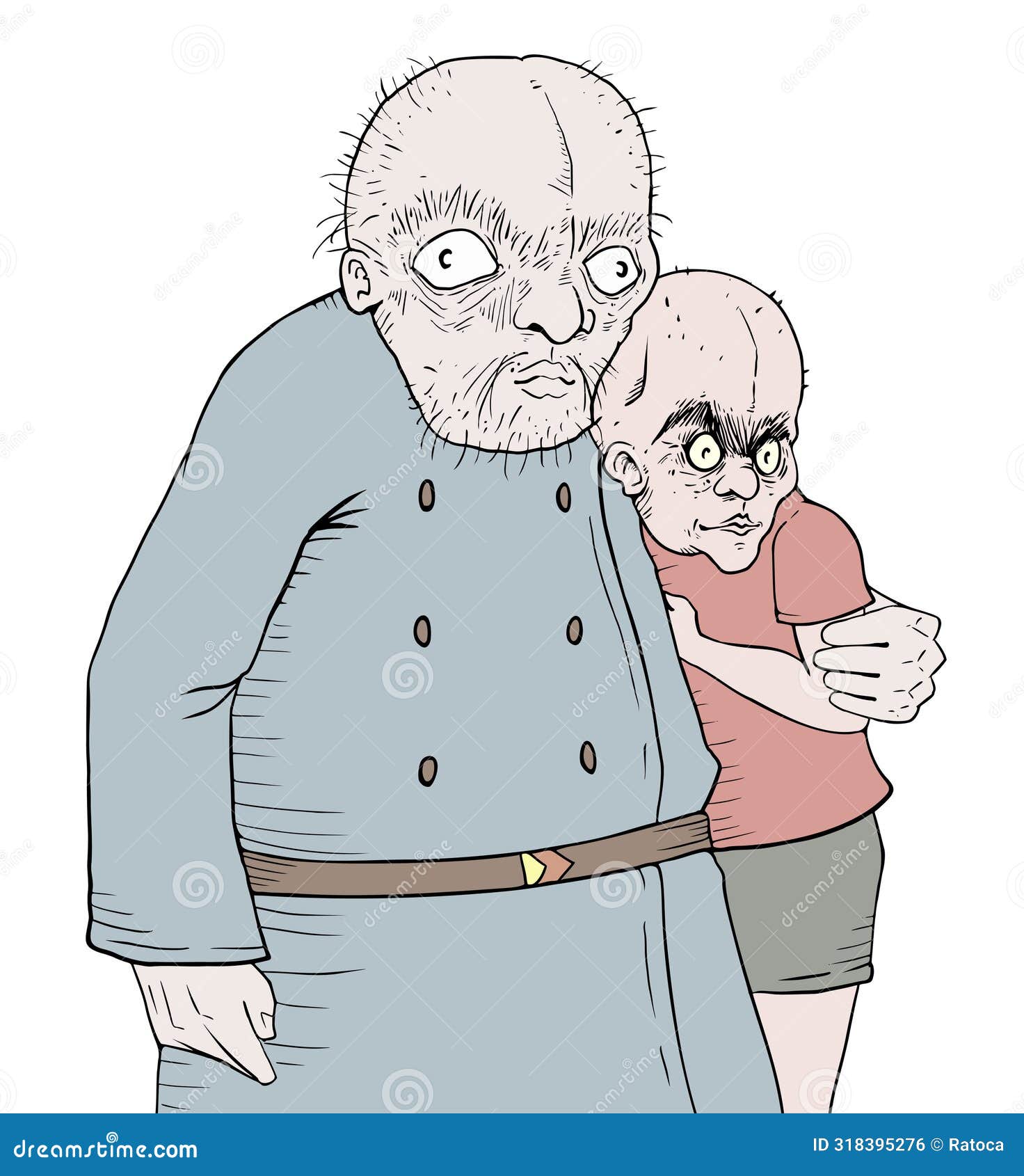 Two Ugly Characters Hugging and Looking Stock Vector - Illustration of ...