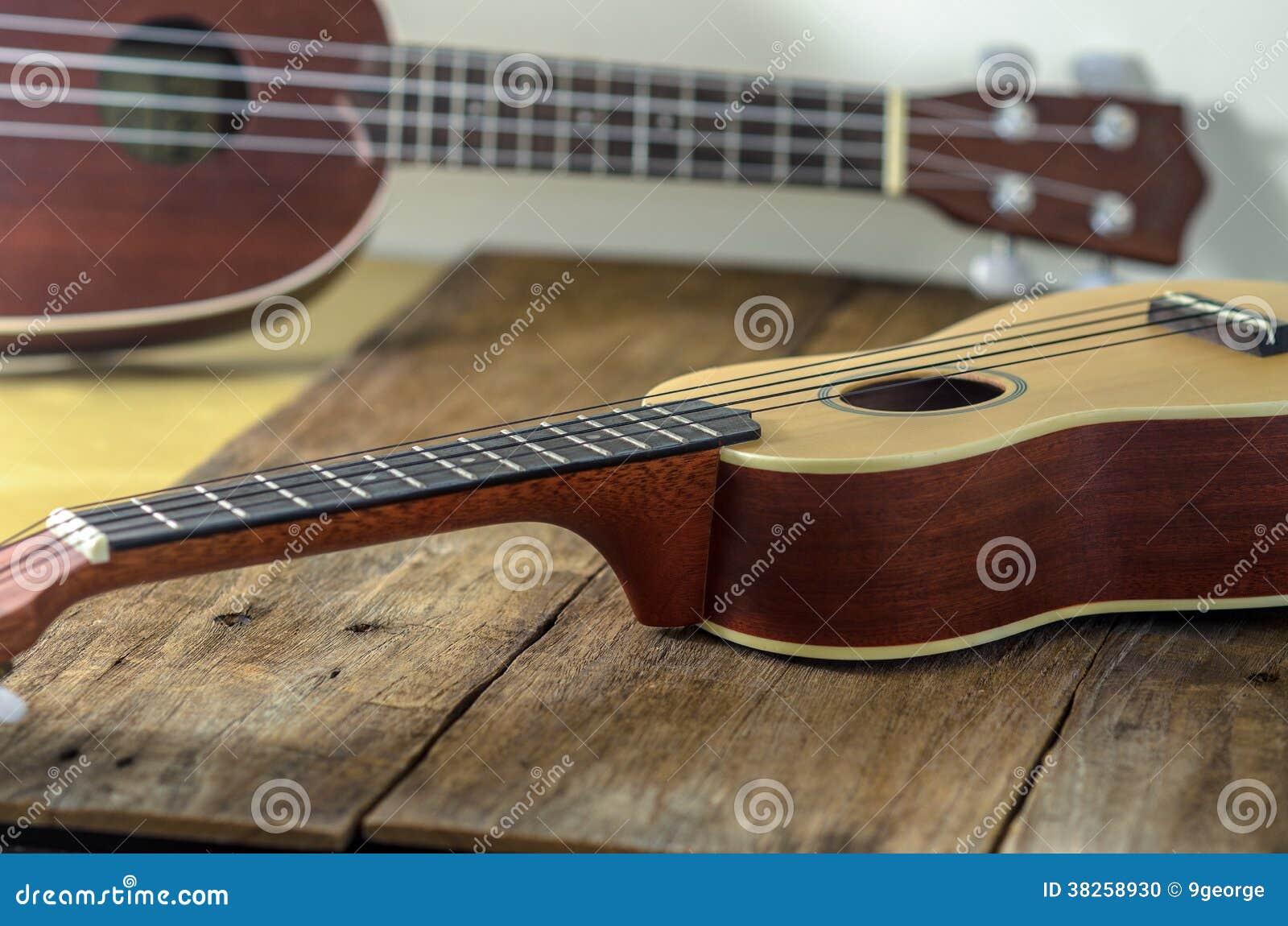 Two ukuleles stock photo. Image of sound, strings, ukulele - 38258930