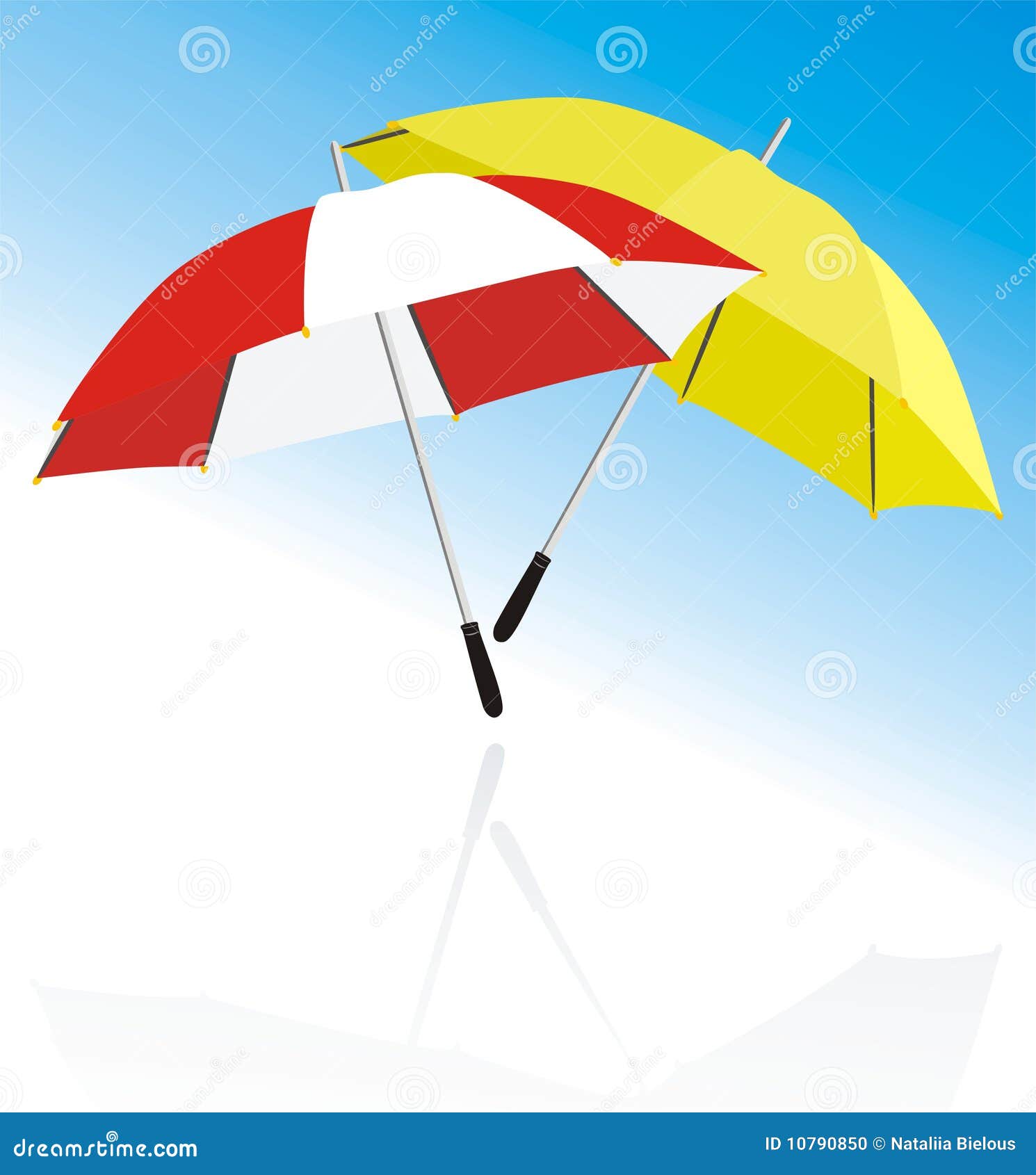 Two umbrellas stock vector. Illustration of design, summer - 10790850