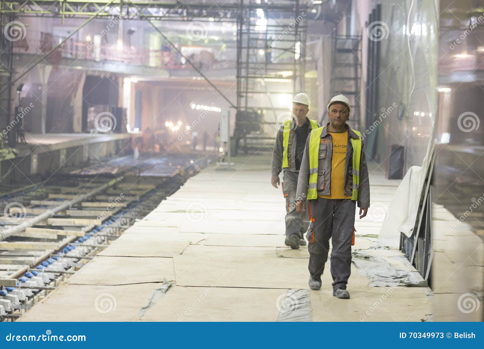 Two Underground Subway Tunnel Workers Editorial Stock Photo - Image of ...