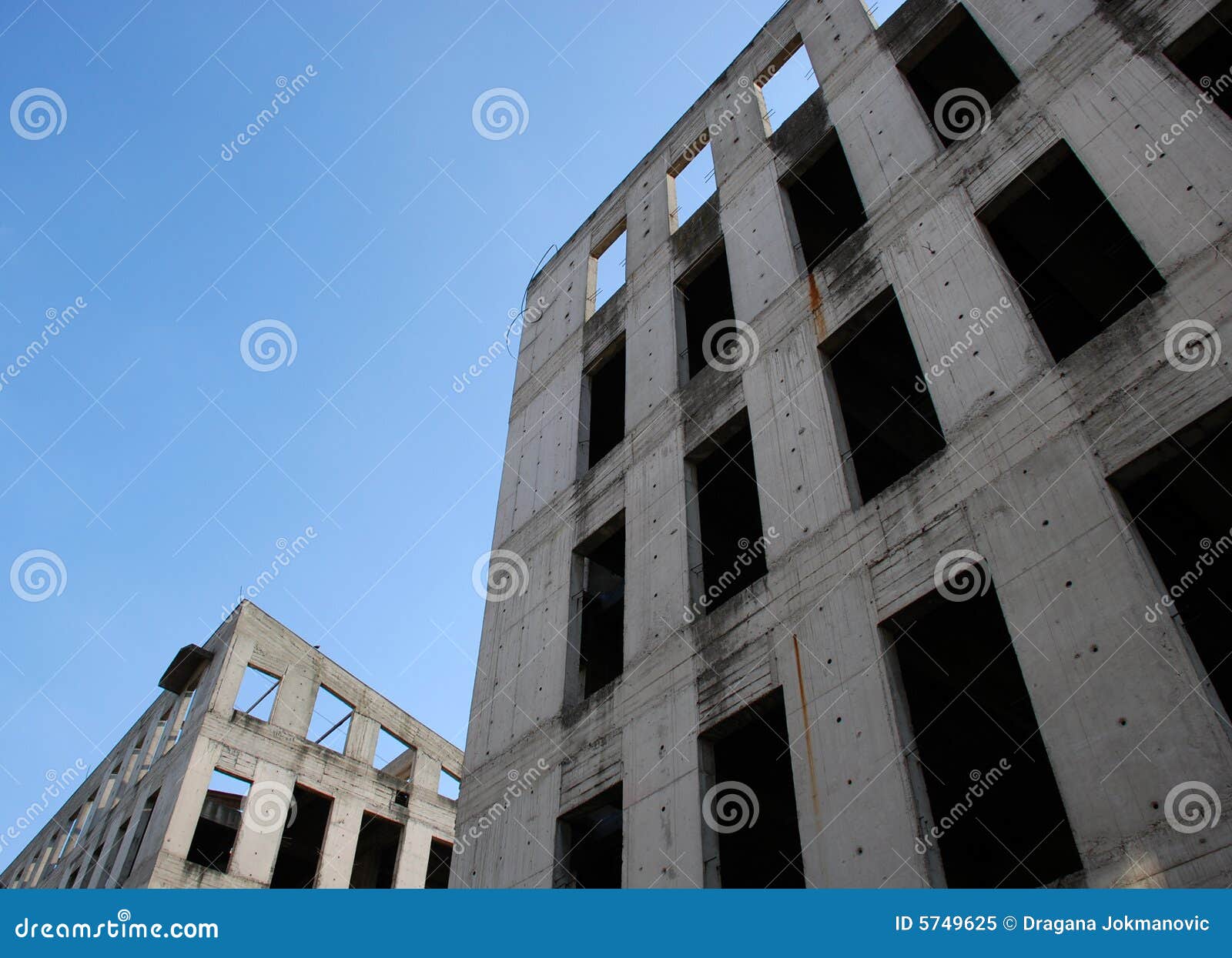 Two Unfinished Gray Buildings Stock Image - Image of architecture ...