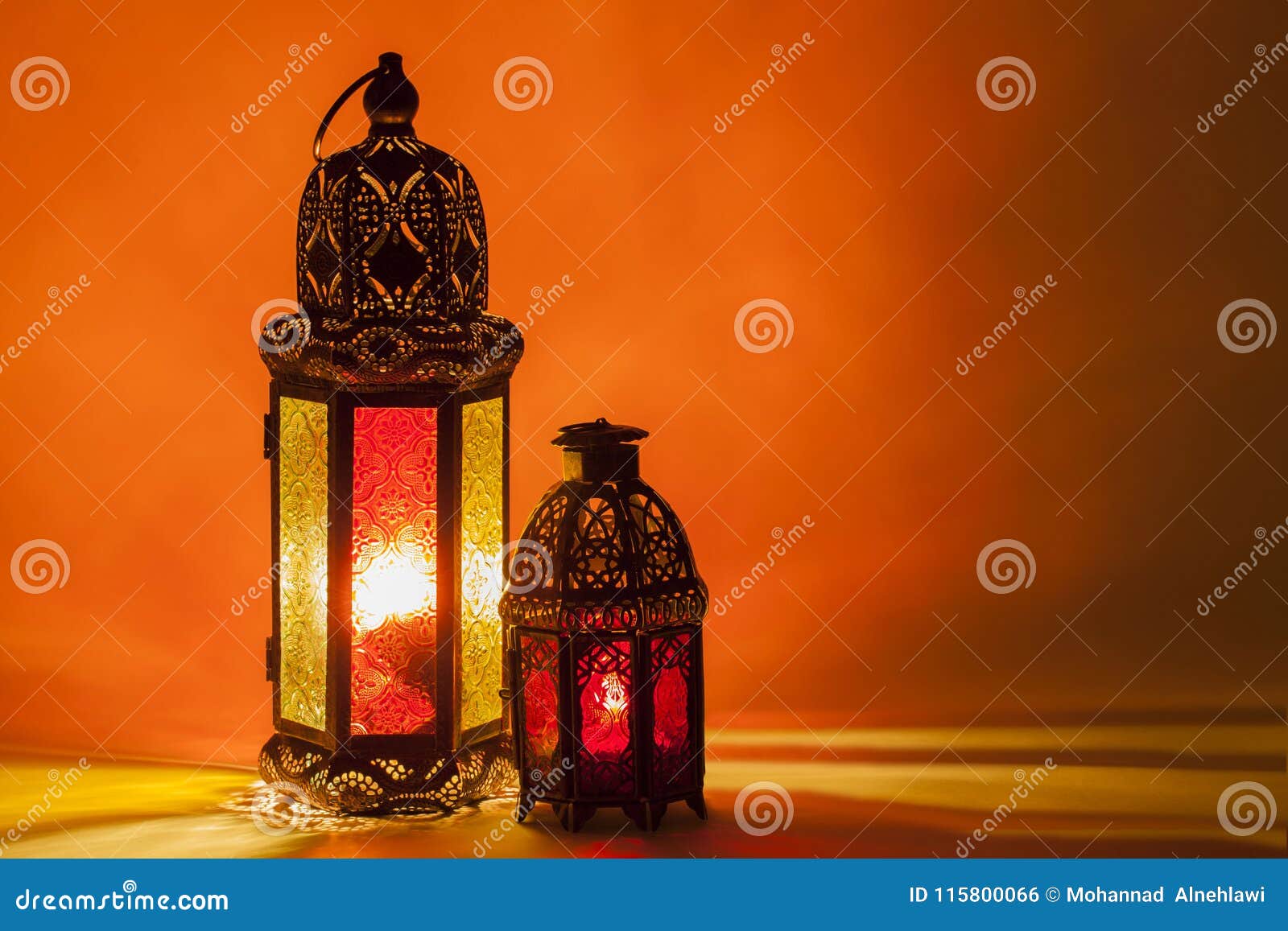 Two of Unique Glowing Lanterns Stock Photo - Image of gift, blue: 115800066