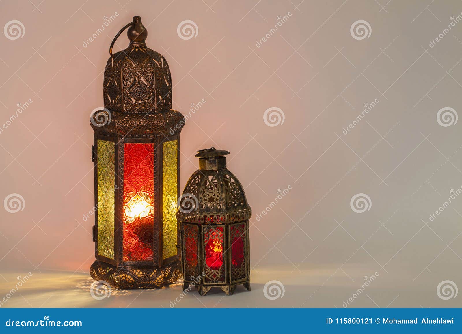 Two of Unique Glowing Lanterns Stock Image - Image of dark, blue: 115800121