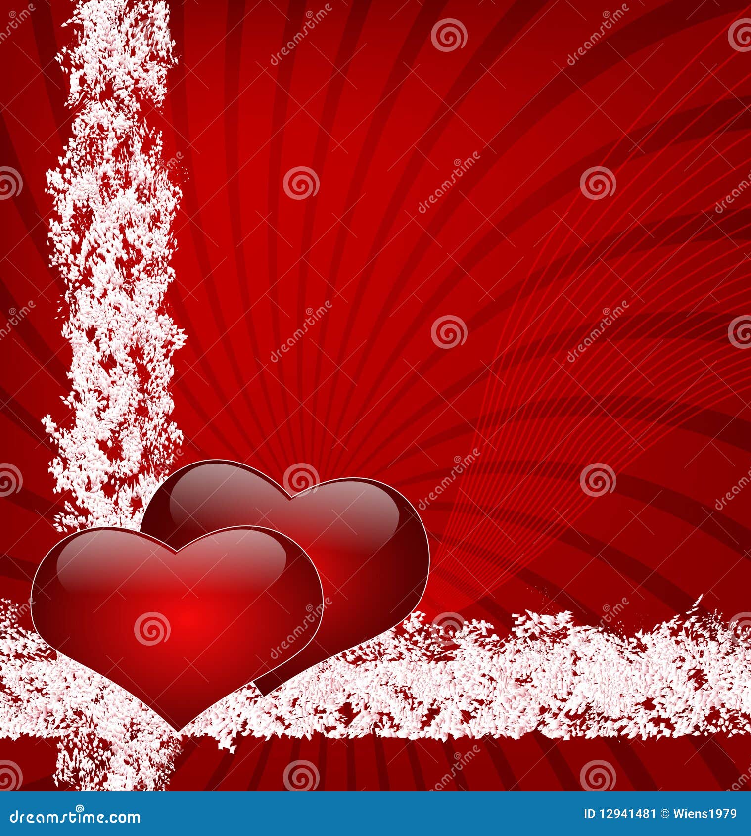 Two united hearts stock illustration. Illustration of hearts - 12941481