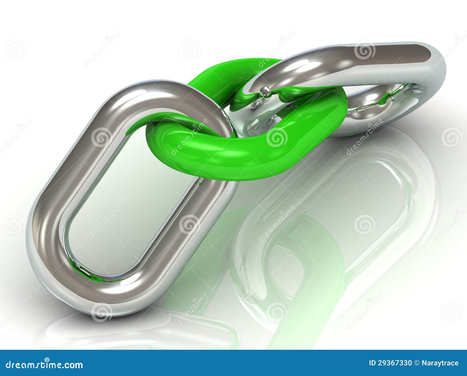 Two Units are Connected by a Steel Chain Link Green Plastic Stock ...
