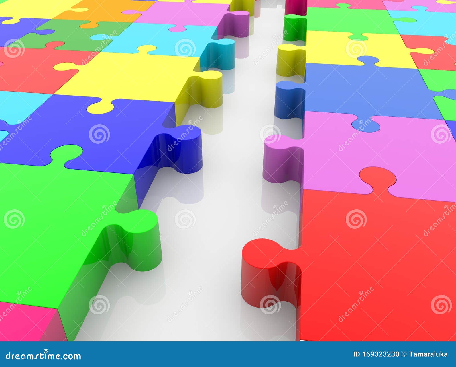 Two Unmatched Pieces of Puzzle on White Stock Illustration ...