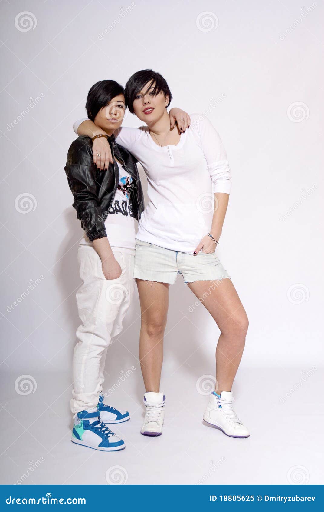 Two urban girls in studio stock image. Image of people - 18805625