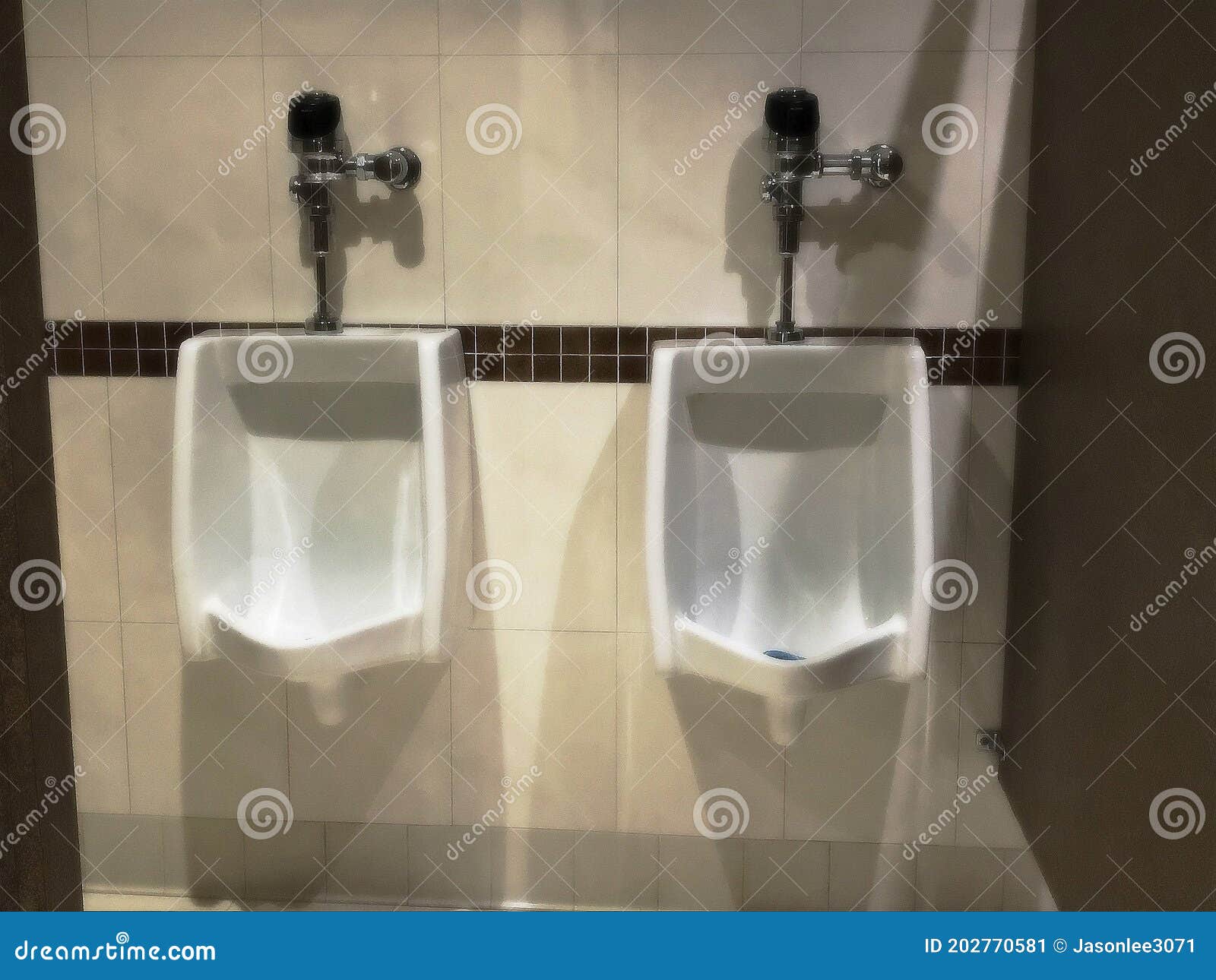 Two urinals stock image. Image of indoors, urinals, bathroom - 202770581
