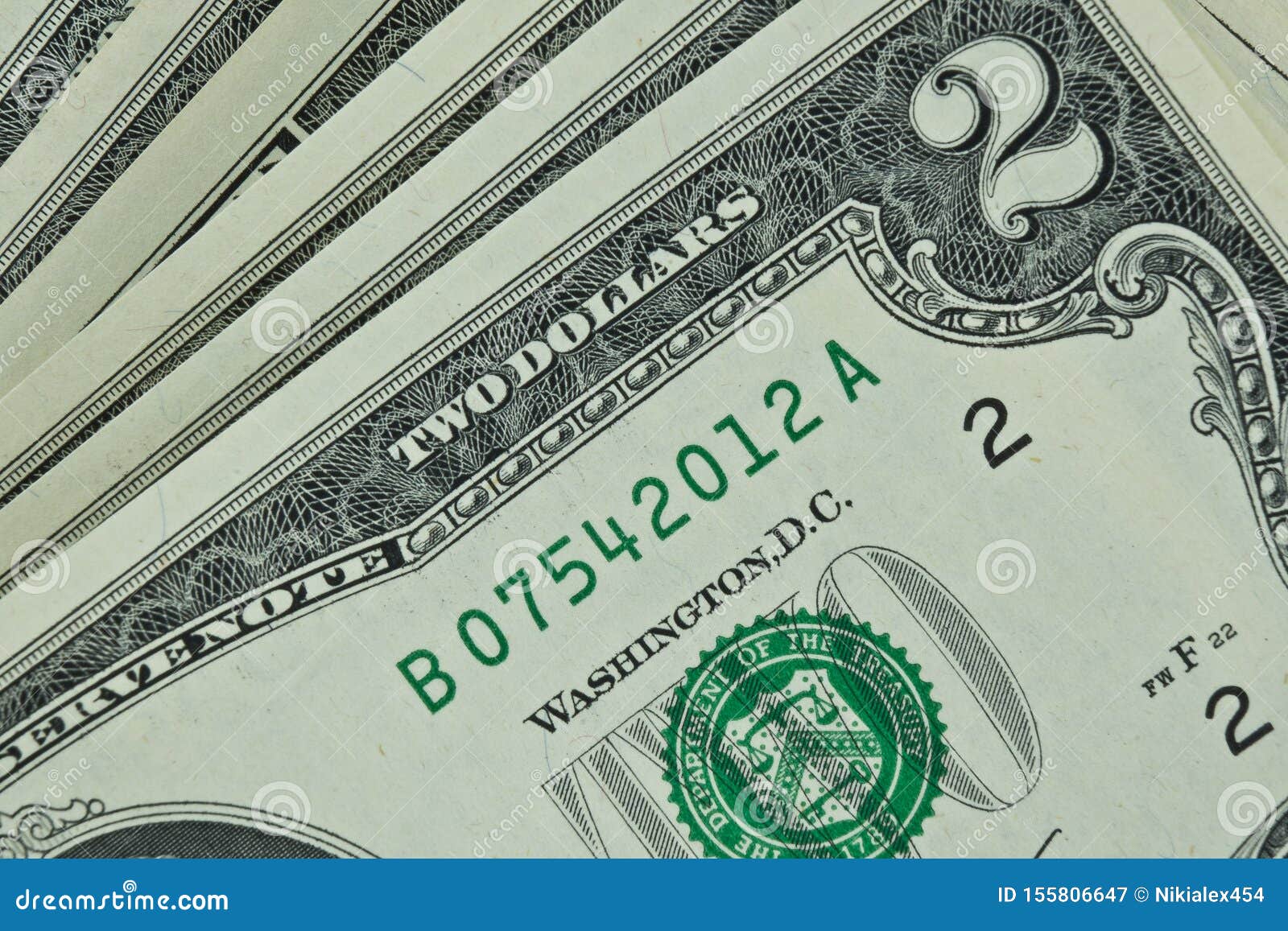 2 TWO us dollar bank note stock image. Image of closeup - 155806647