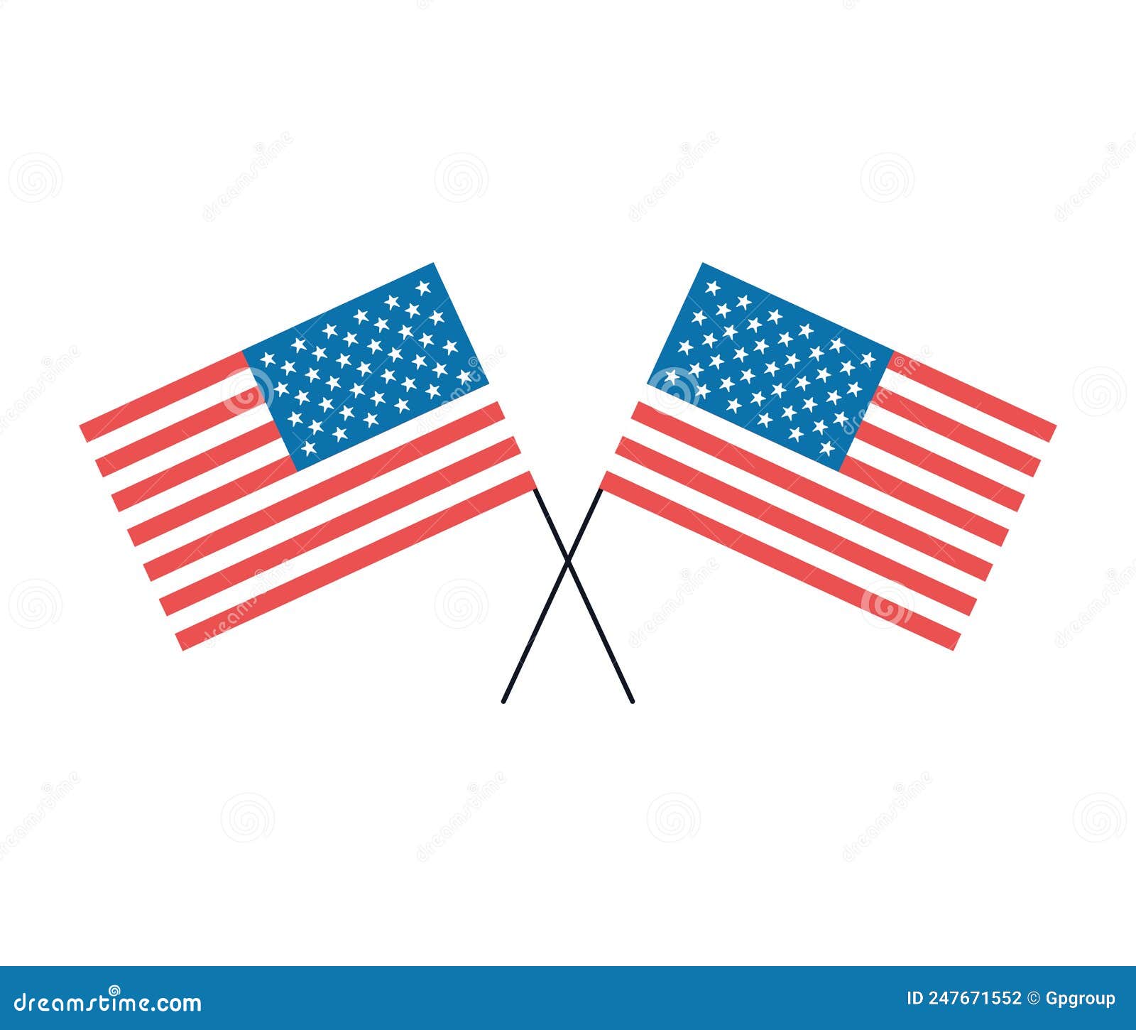 Two usa flags stock vector. Illustration of united, states - 247671552