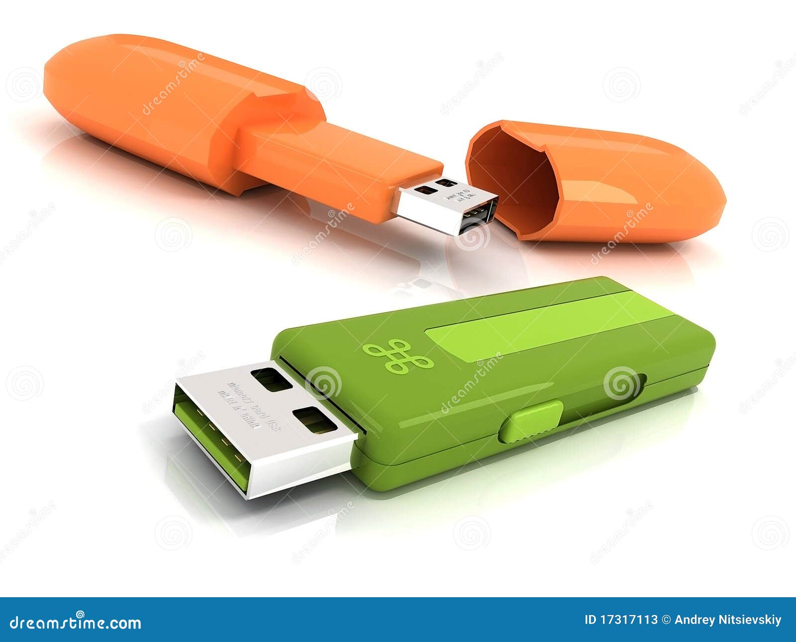 Two USB Flash Drive stock illustration. Illustration of digital - 17317113