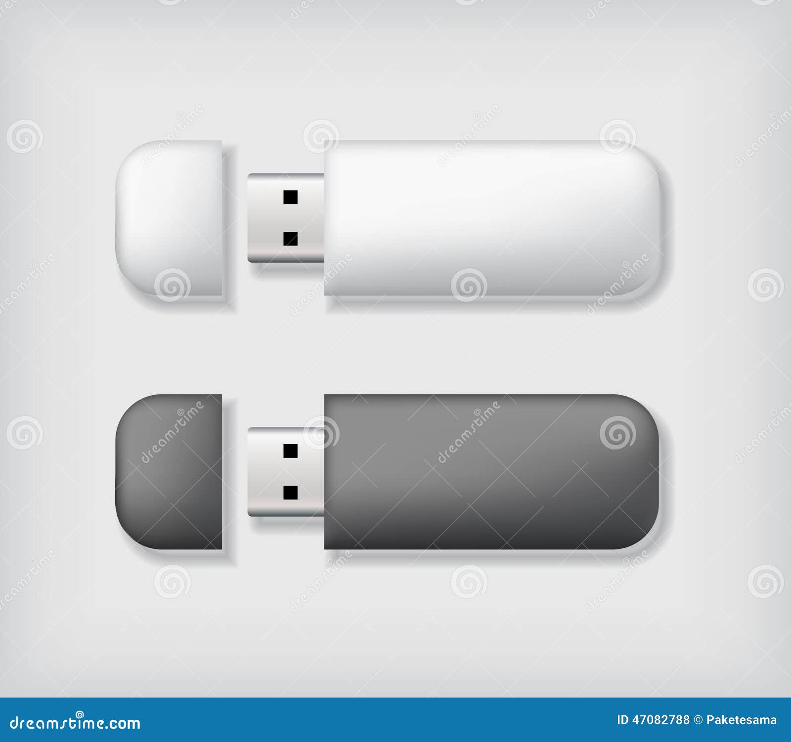 Two Usb Memory Sticks Mockup Stock Vector - Illustration of hardware ...