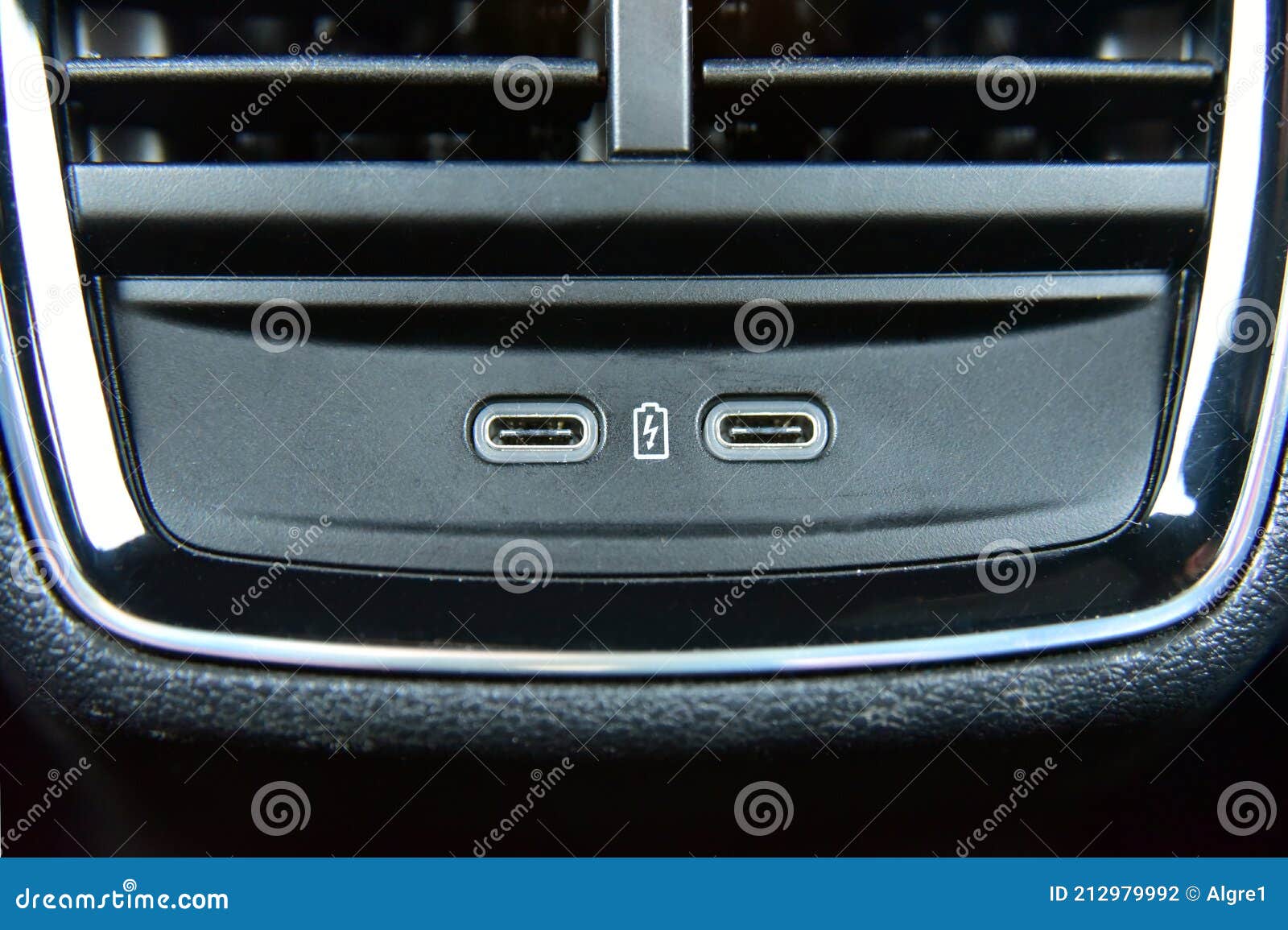 Two USB Port in the Car Panel Stock Photo - Image of equipment, black ...