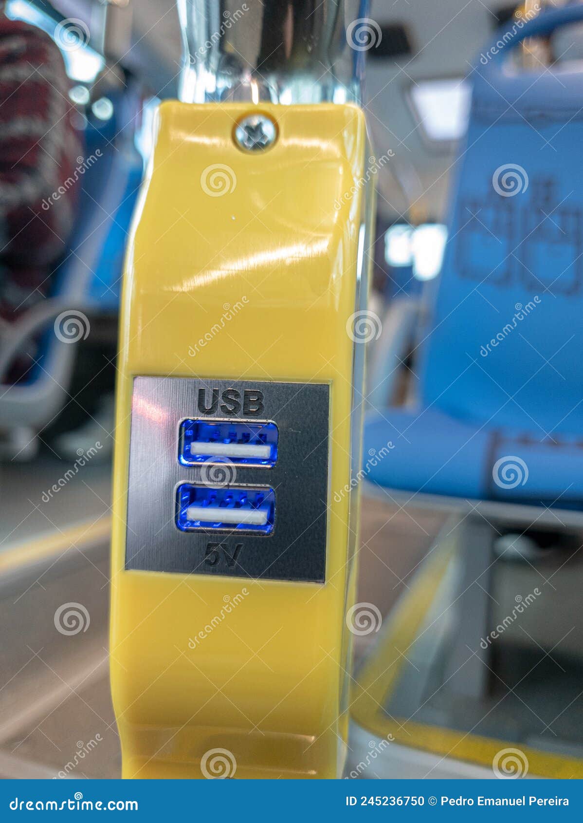 Two USB 5V Connections Installed On A Public Passenger Transport Bus ...