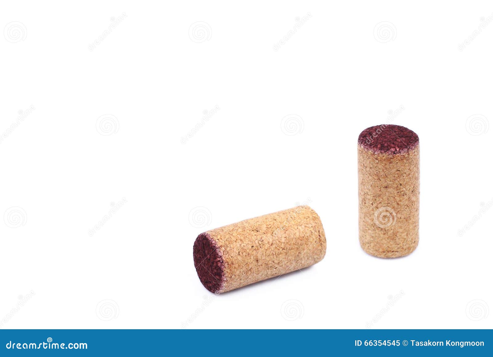 Two Used Wooden Wine Corks Isolated on White Stock Image - Image of ...