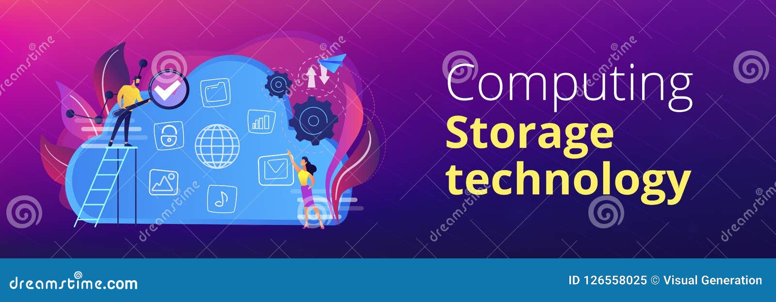 Big data header banner. stock vector. Illustration of business - 126558025