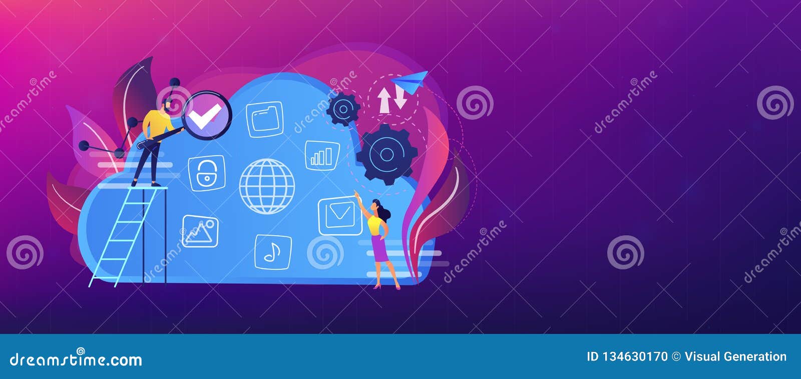 Big data header banner. stock vector. Illustration of analytics - 134630170