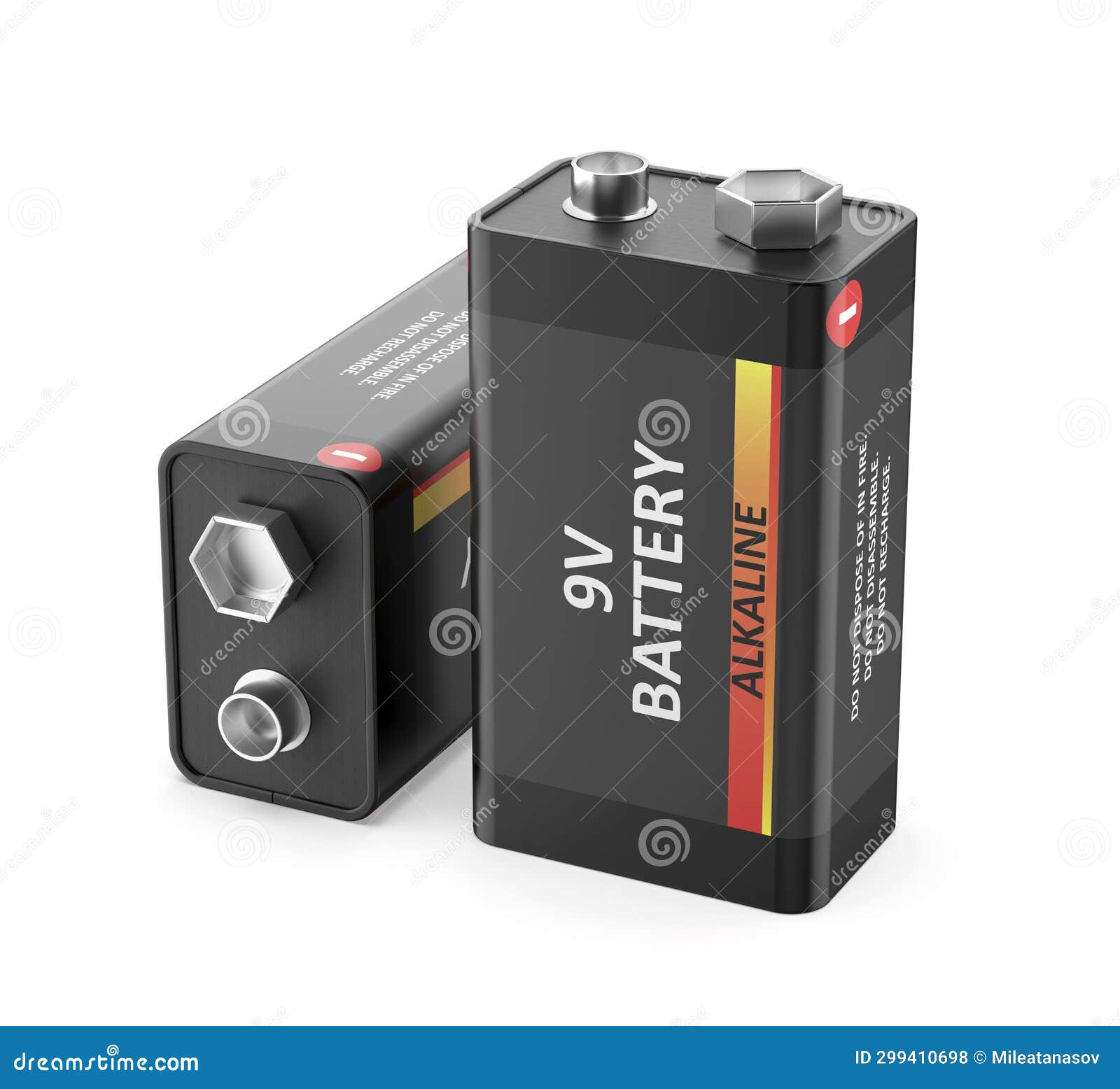 Two 9V batteries stock illustration. Illustration of group - 299410698