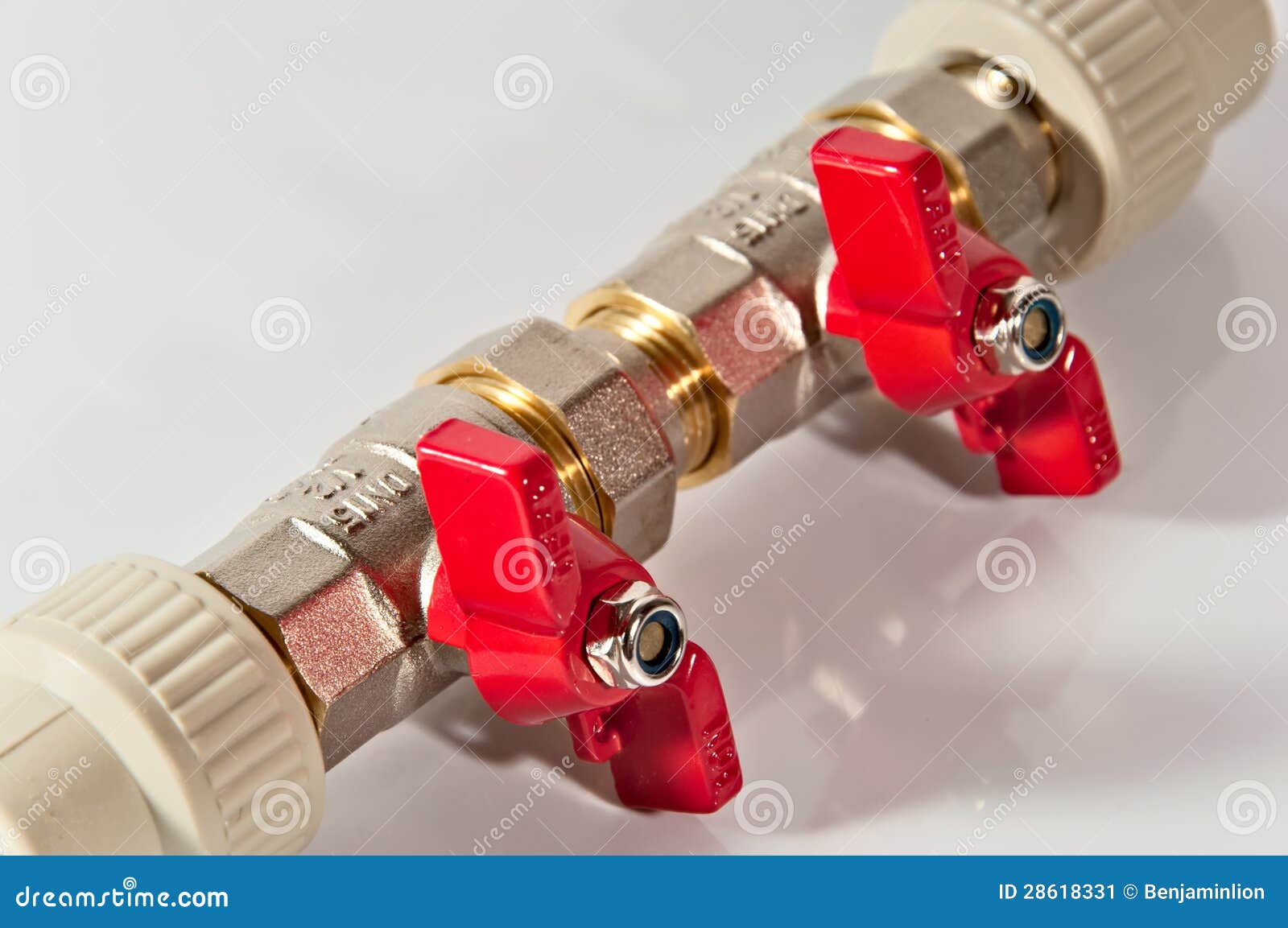 Two Valves stock image. Image of aquatic, chrome, plumbing - 28618331