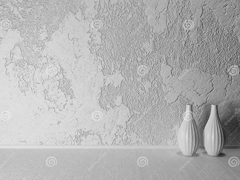 Two Vases on the White Floor Stock Illustration - Illustration of ...